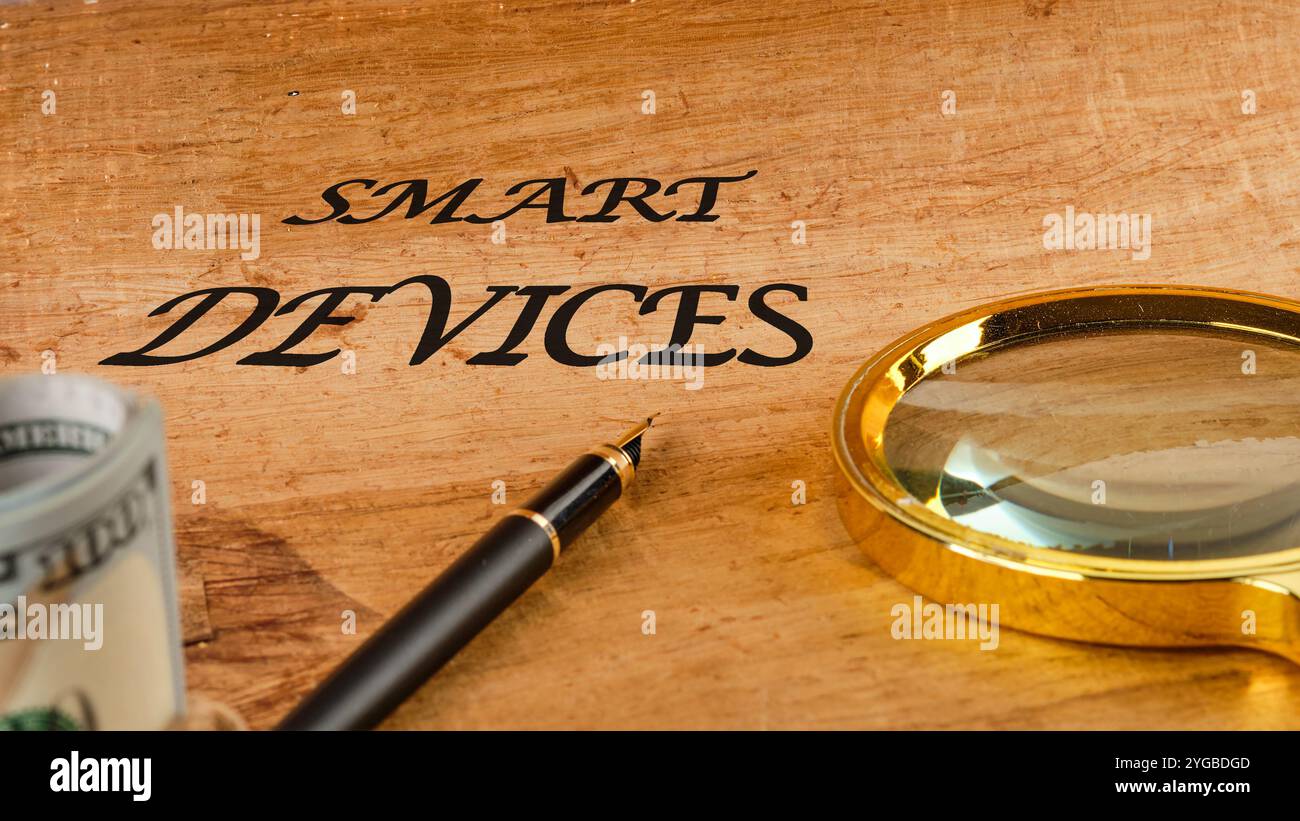 The concept of technology and development. Phrase, words, text SMART ...