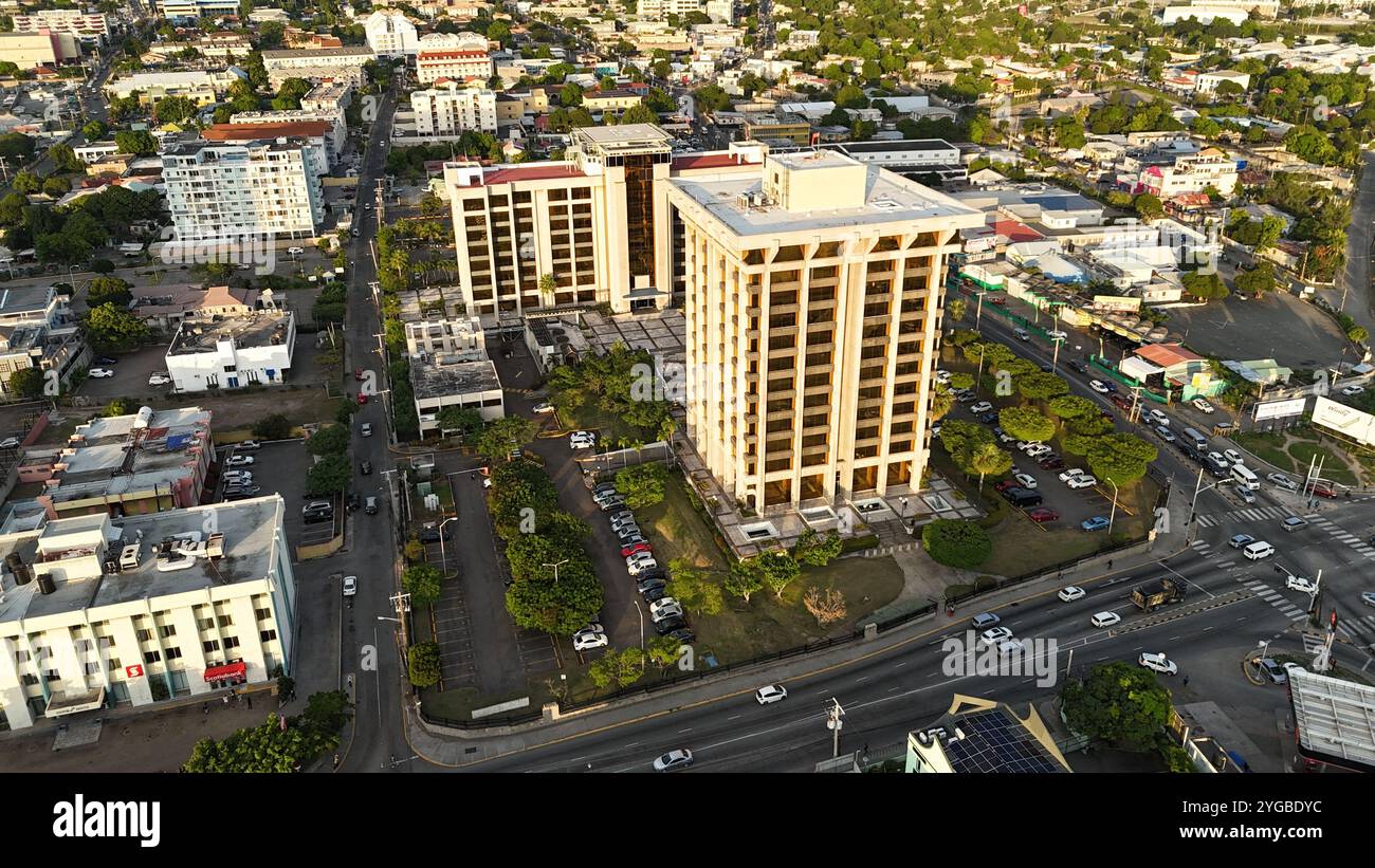 High-rise commercial buildings in downtown Kingston towering over the ...