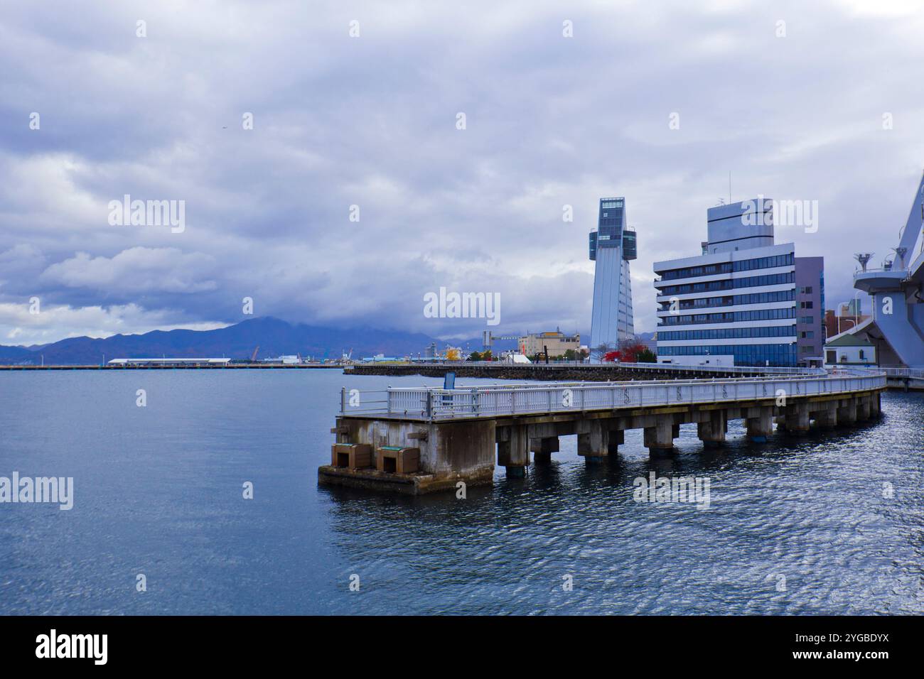 Aomori bay bridge and Aomori cityscape in autumn, Aomori, Tohoku, Japan ...