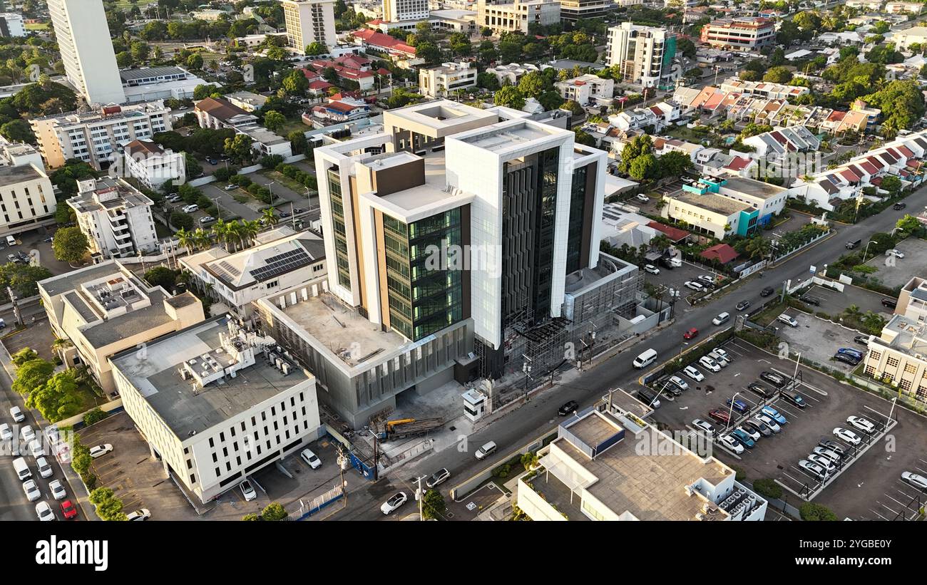 High-rise commercial buildings in downtown Kingston towering over the ...