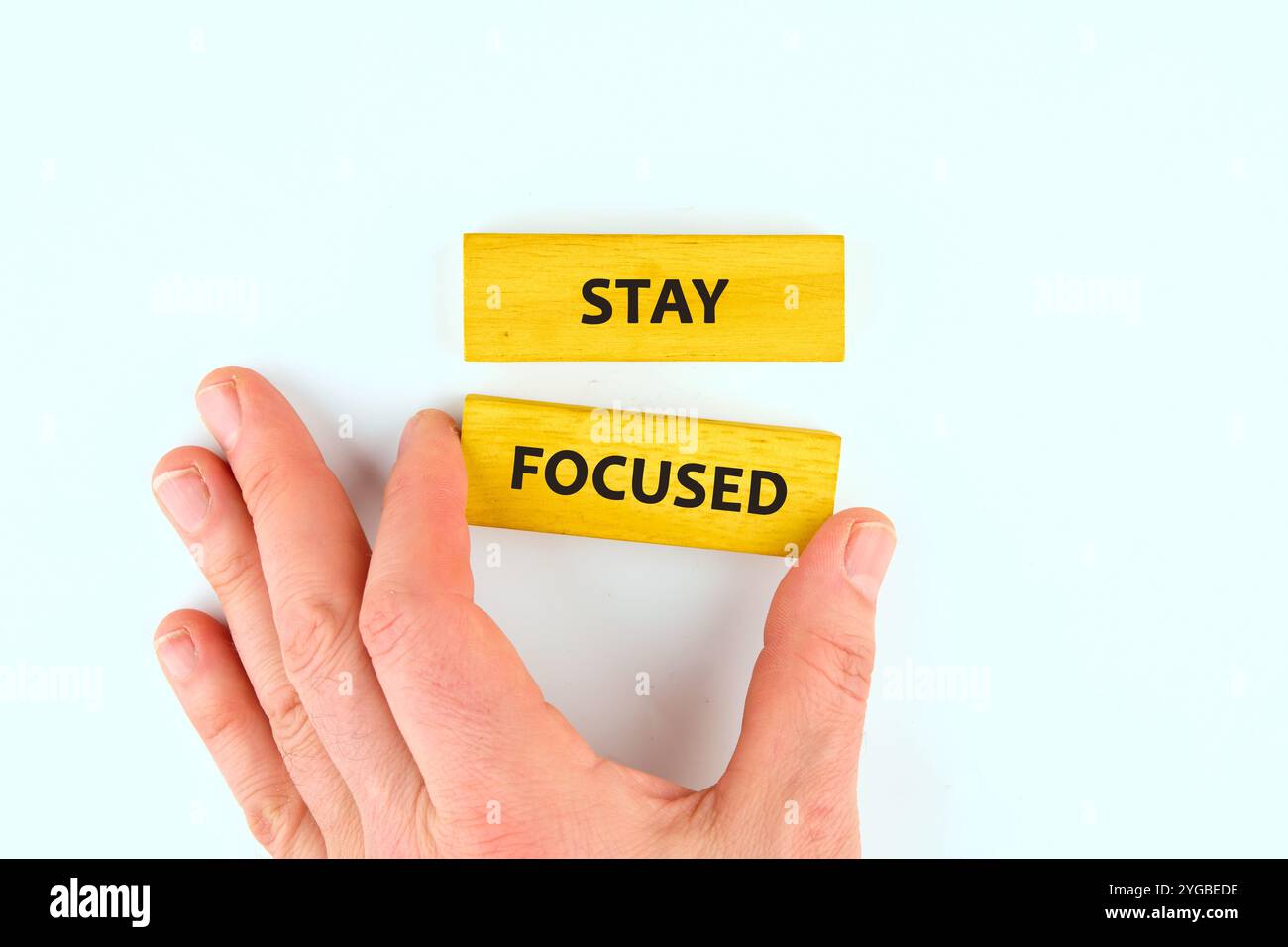Business concept. Conceptual phrase, words, text STAY FOCUSED written ...