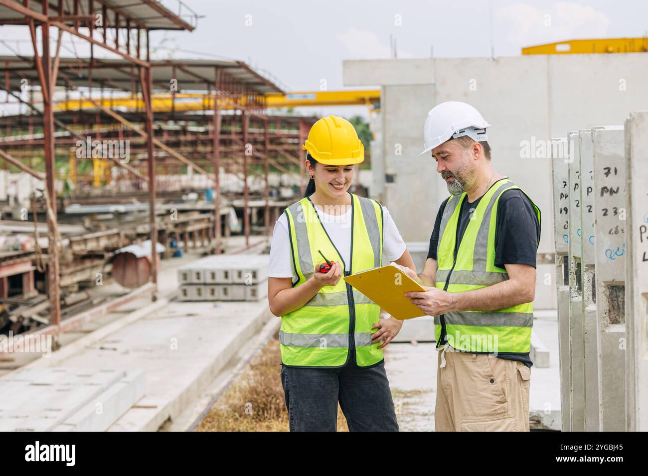 Engineer women working teamwork with senior male manager happy smiling ...