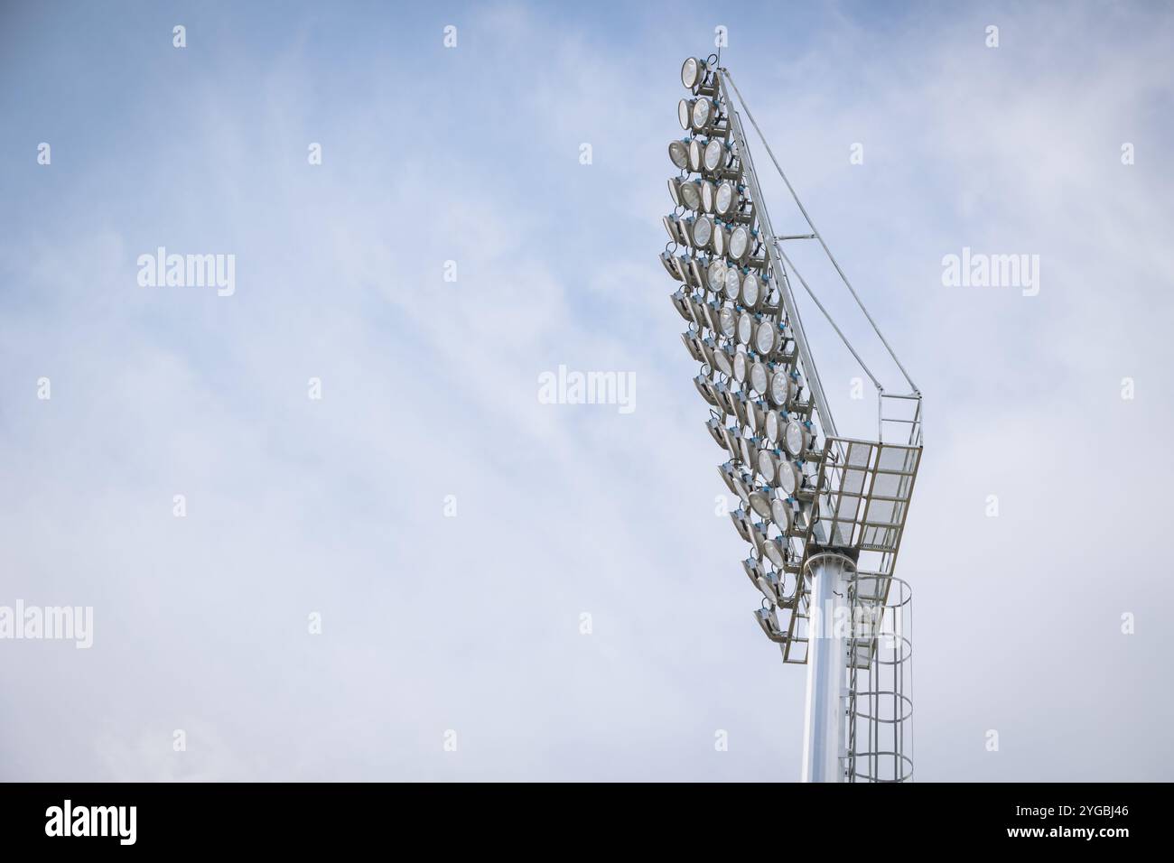 Stadium large high power lighting, Floodlights over a sports field ...