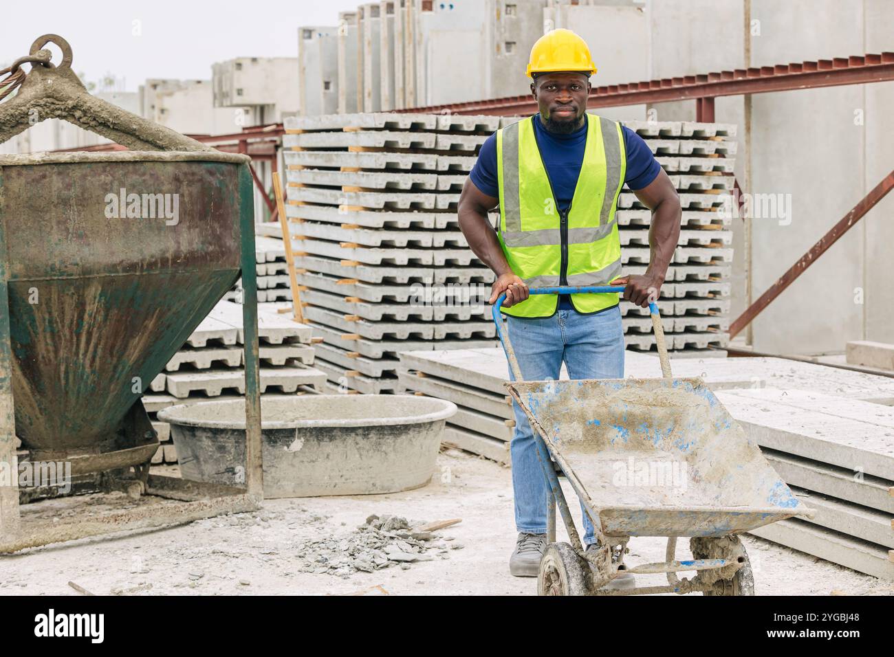 African black people labor worker in construction industry working in ...