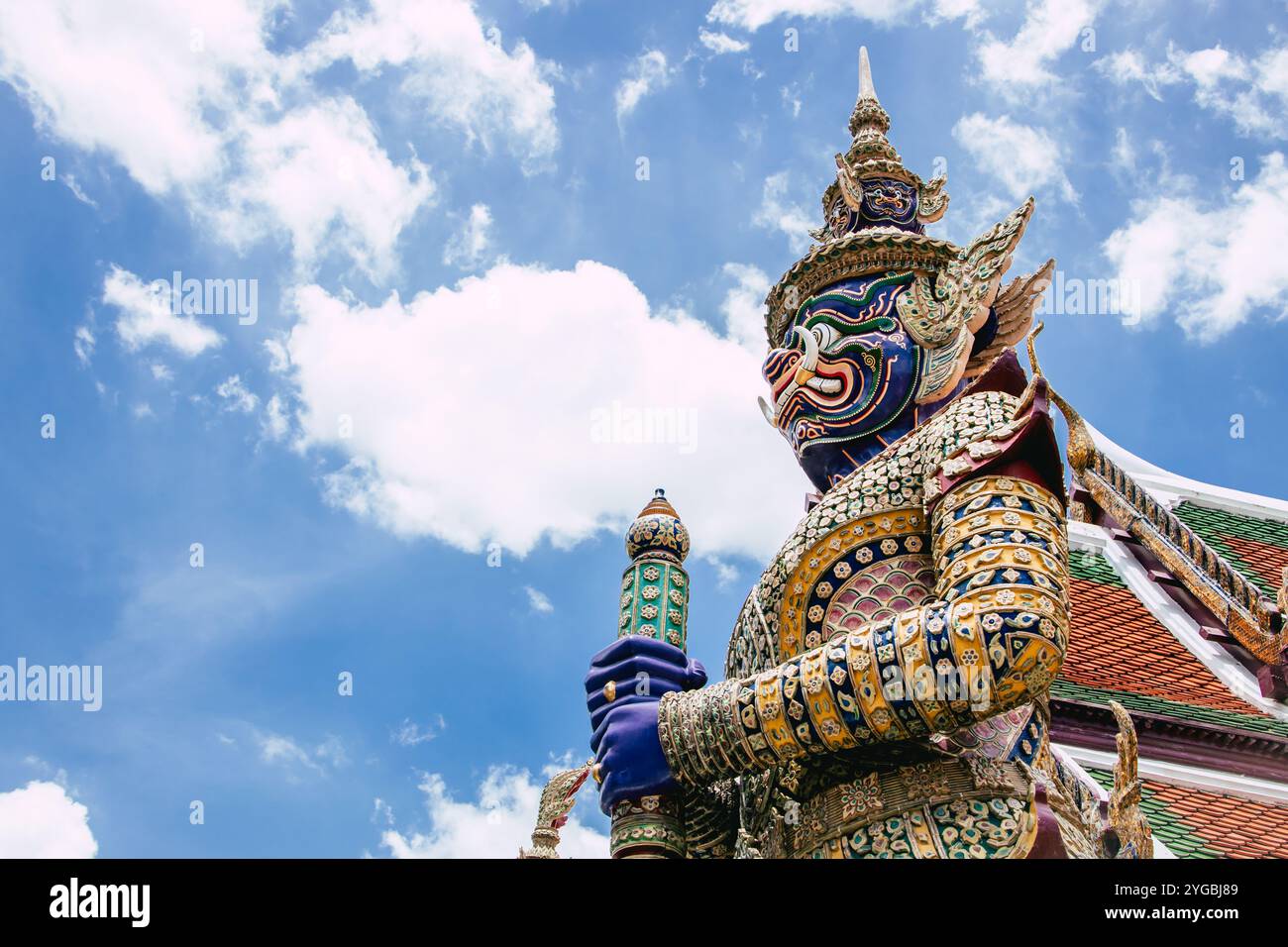 Thai Giant baton gate keeper at Wat Phra Kaew Temple Art statue ...