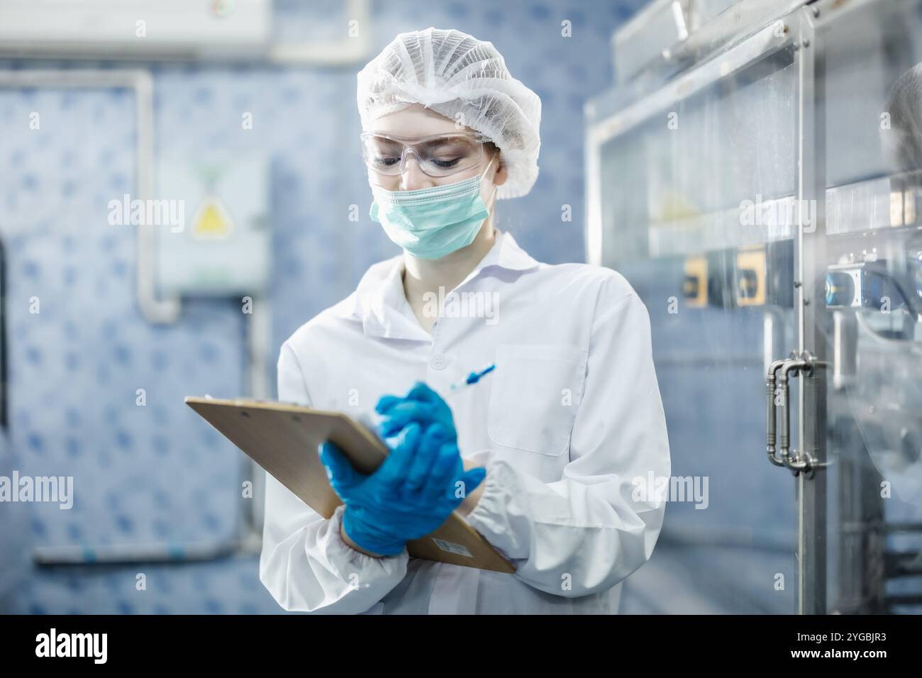 Hygiene women worker work in science laboratory. people in ...