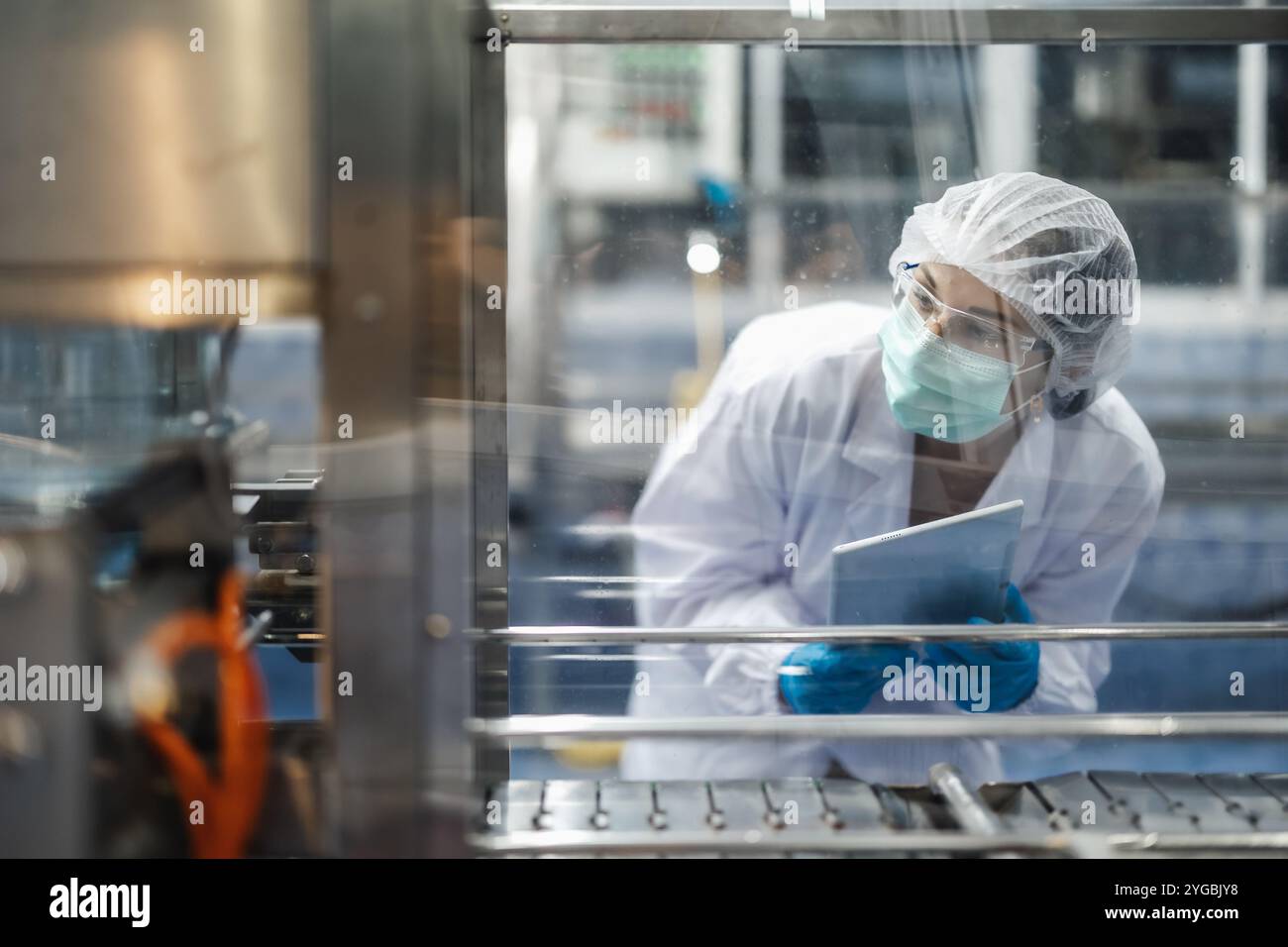 Hygiene women worker work in science laboratory. people in ...