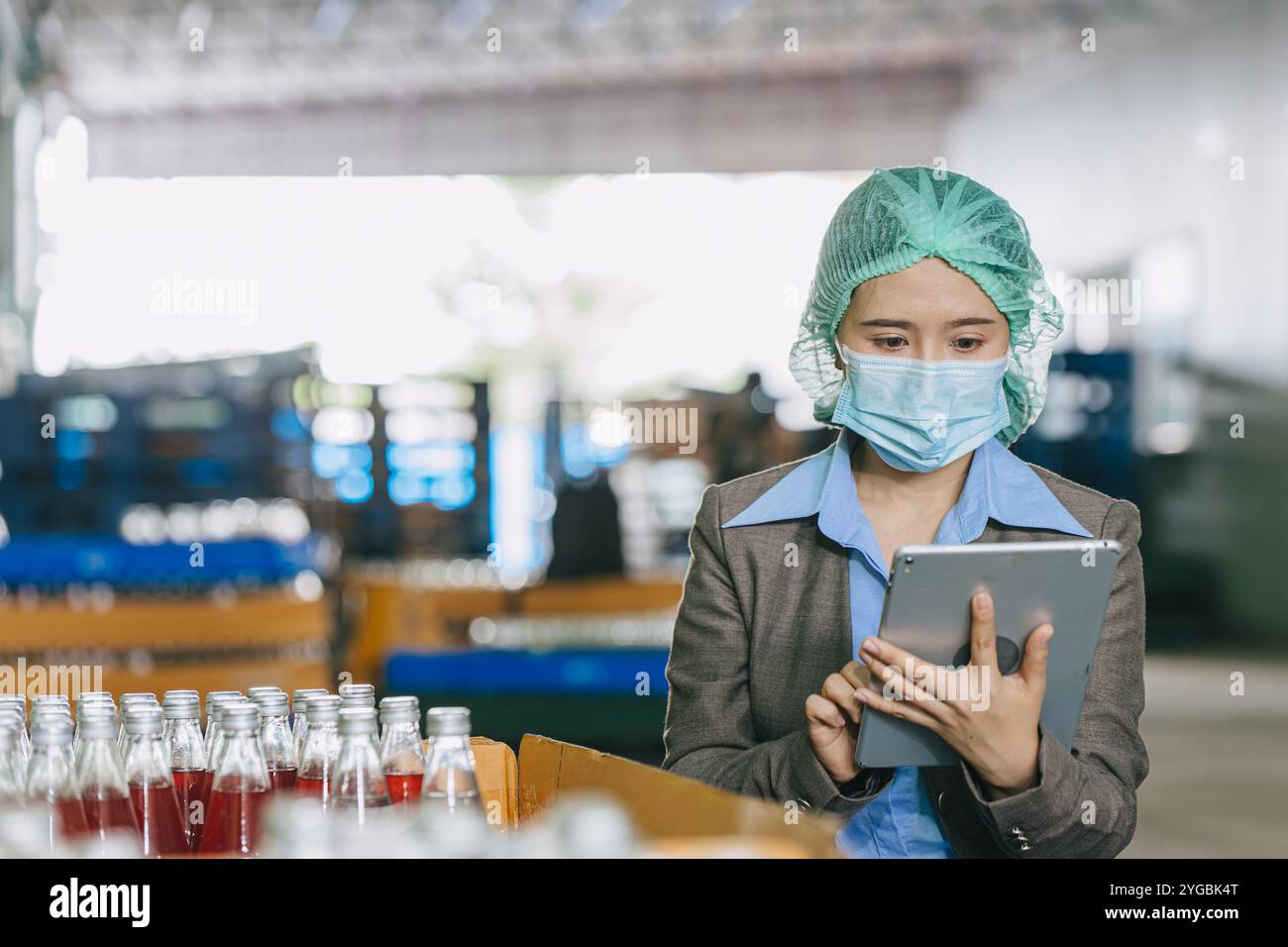 Food and drinks beverage factory industry manager working, Products QC audit staff quality ...