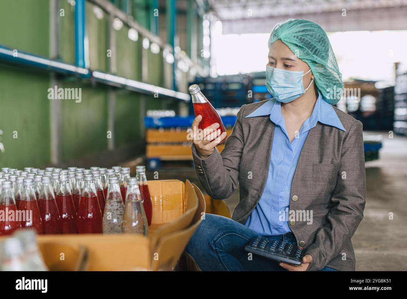 Food and drinks beverage factory industry manager working, Products QC audit staff quality ...