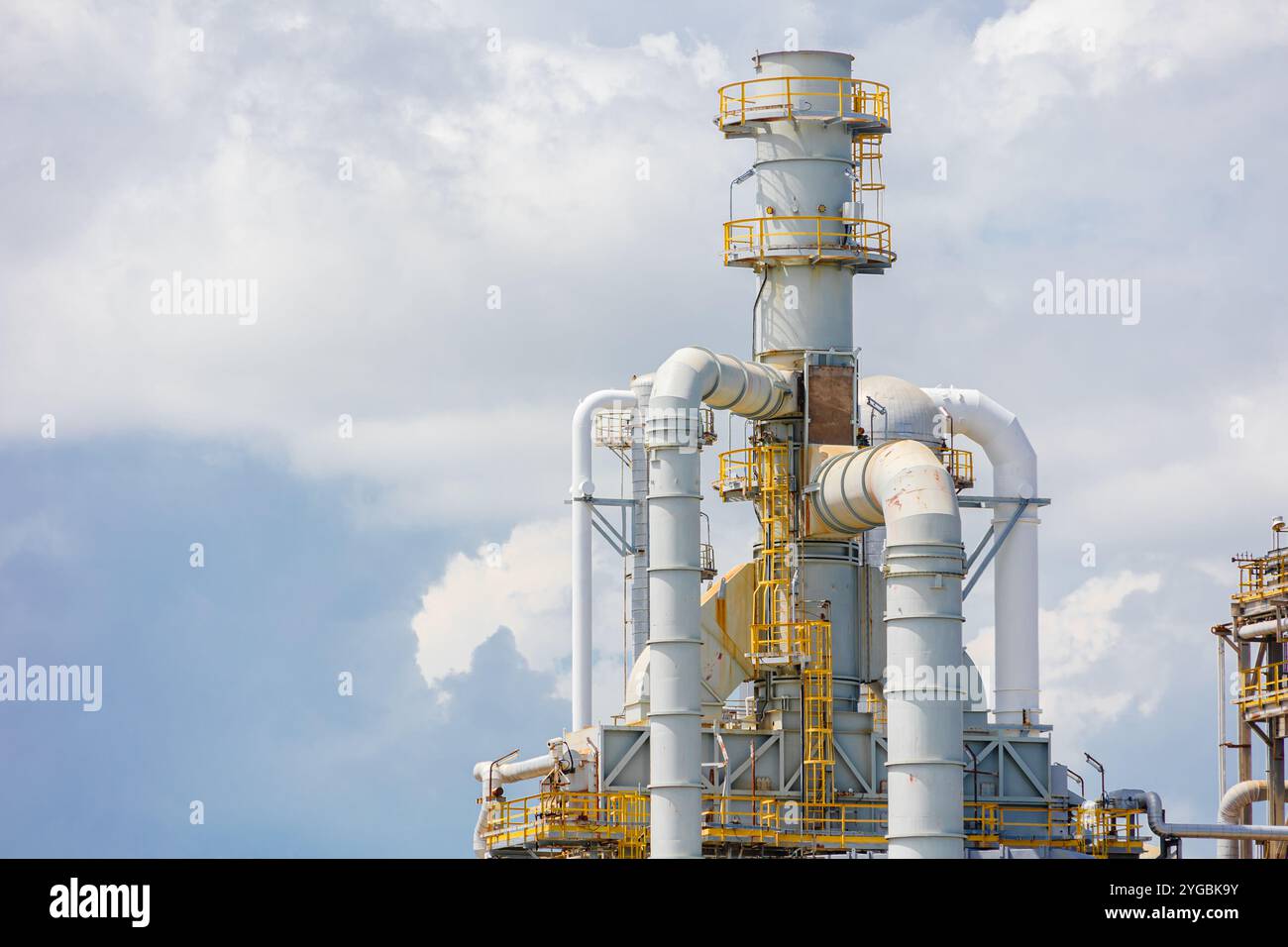 Chimney of Petrochemical Petroleum Refinery Oil and Gas plant ...