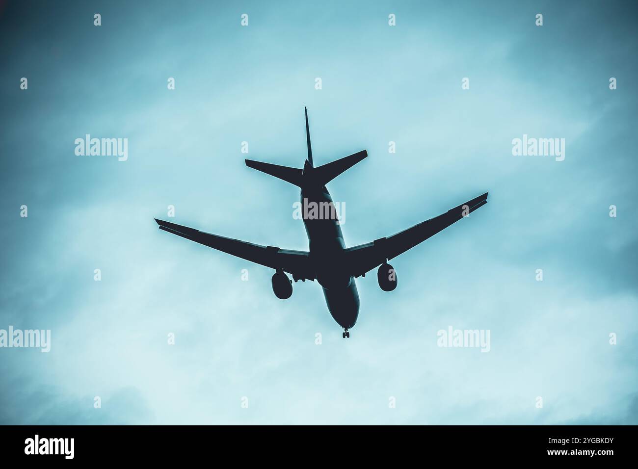 Shadow darkness or dark side of airplane flying travel flight plane ...