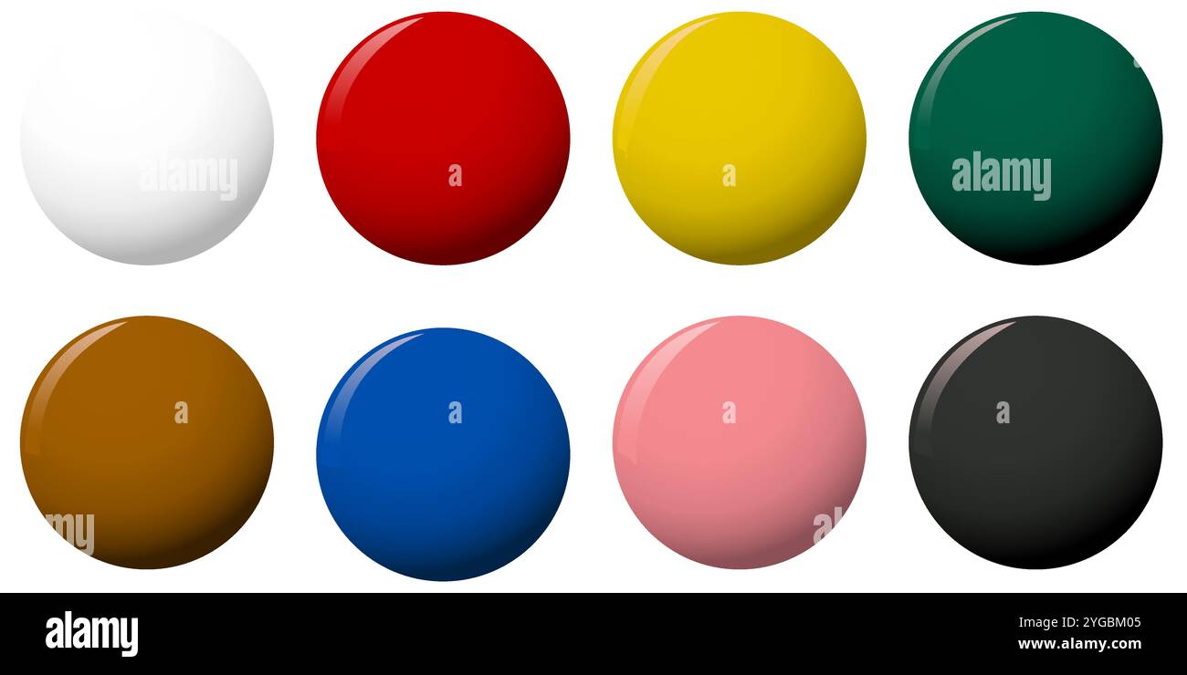 Realistic Snooker Balls isolated on a white background Stock Vector ...