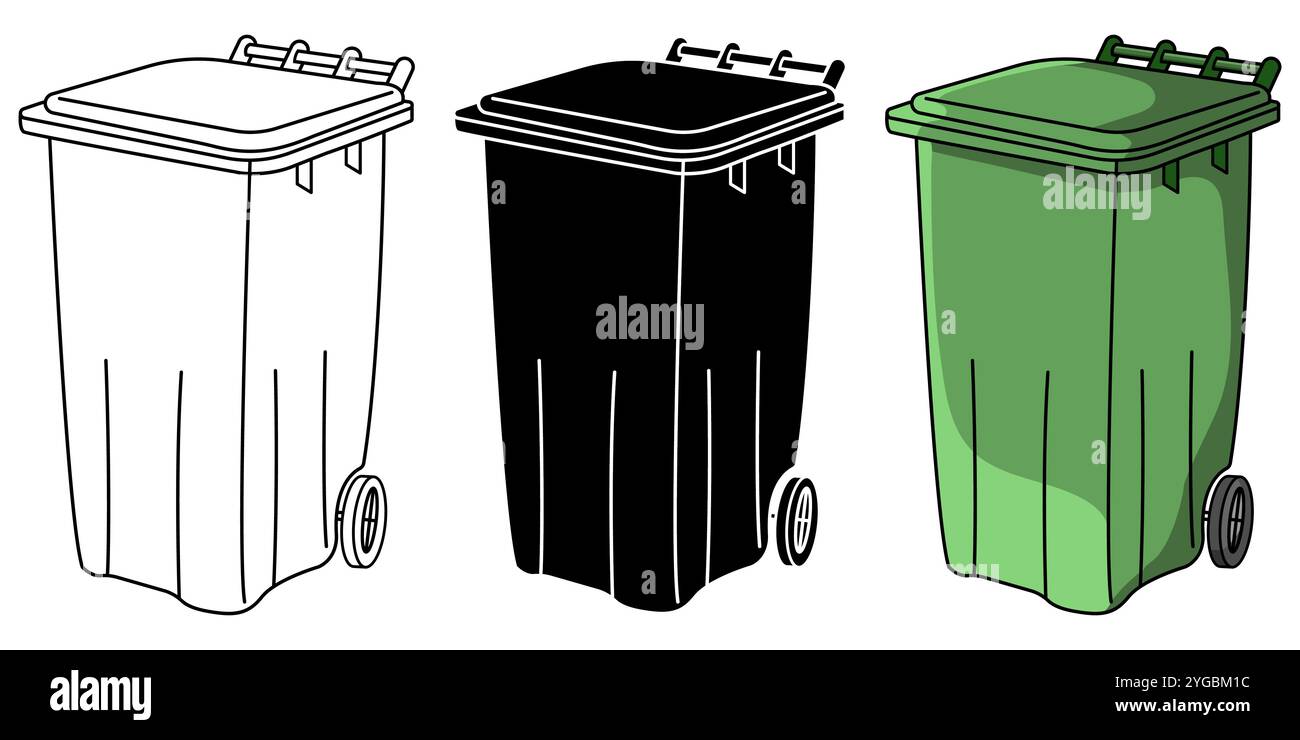 Clipart illustration wheelie bin hi-res stock photography and images ...