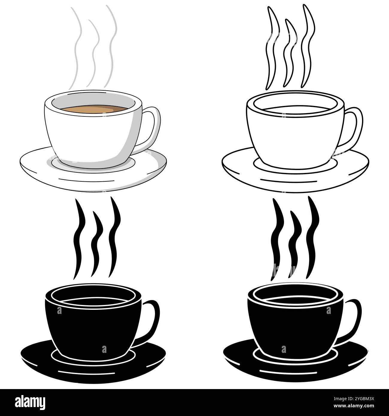 Silhouette coffee cup on Stock Vector Images - Alamy