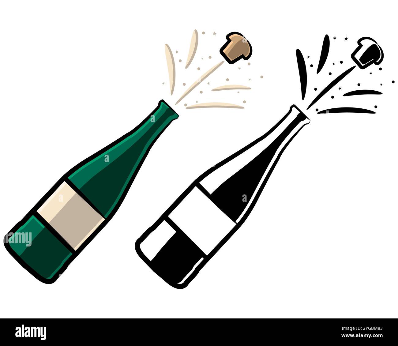 Champagne cork new year Stock Vector Images - Alamy