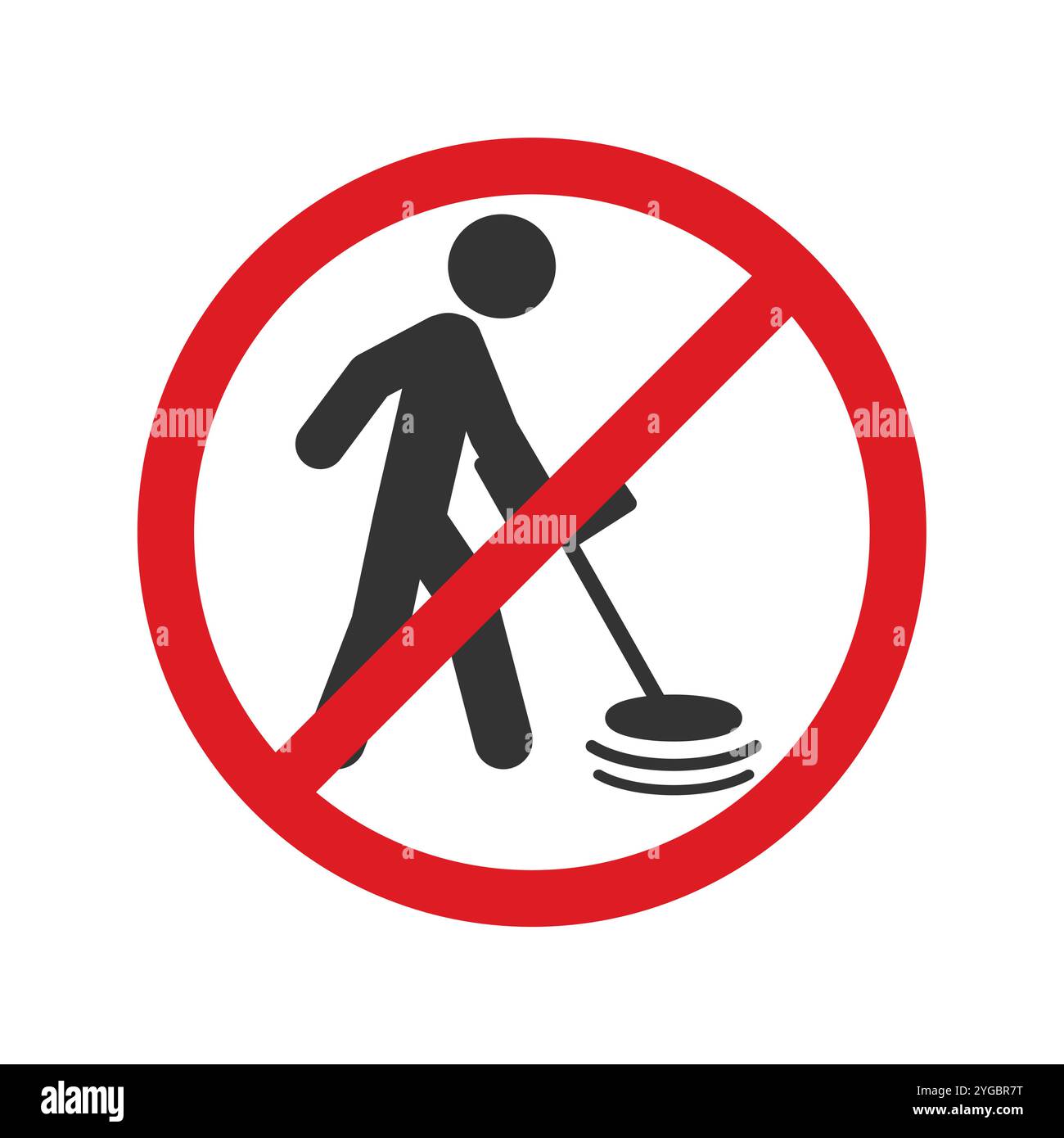 No Metal Detecting Icon Symbol Metal Detecting Not Allowed Logo Sign Silhouette Of A Man With