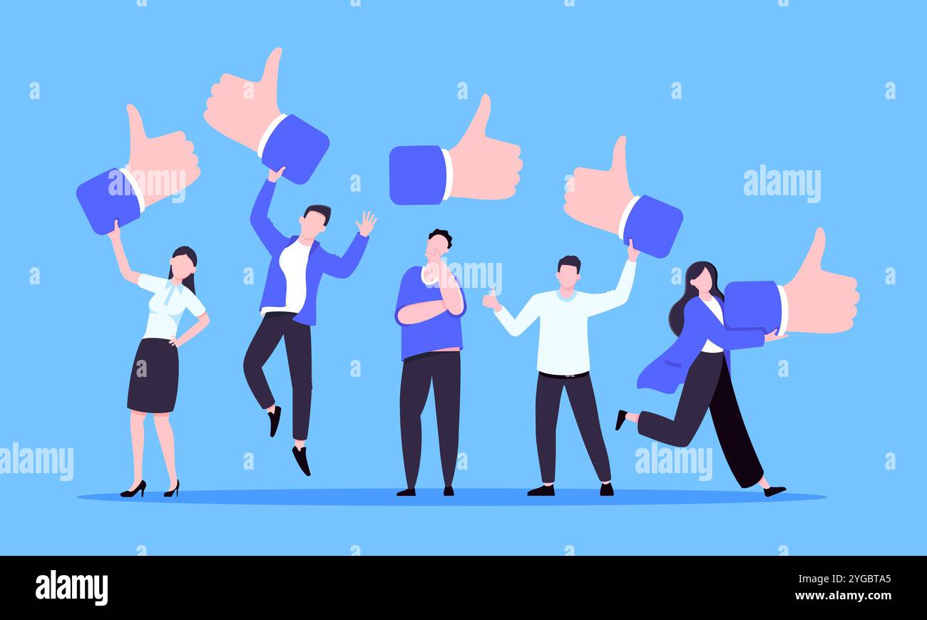 Customer feedback, employee or client satisfaction rating review with ...