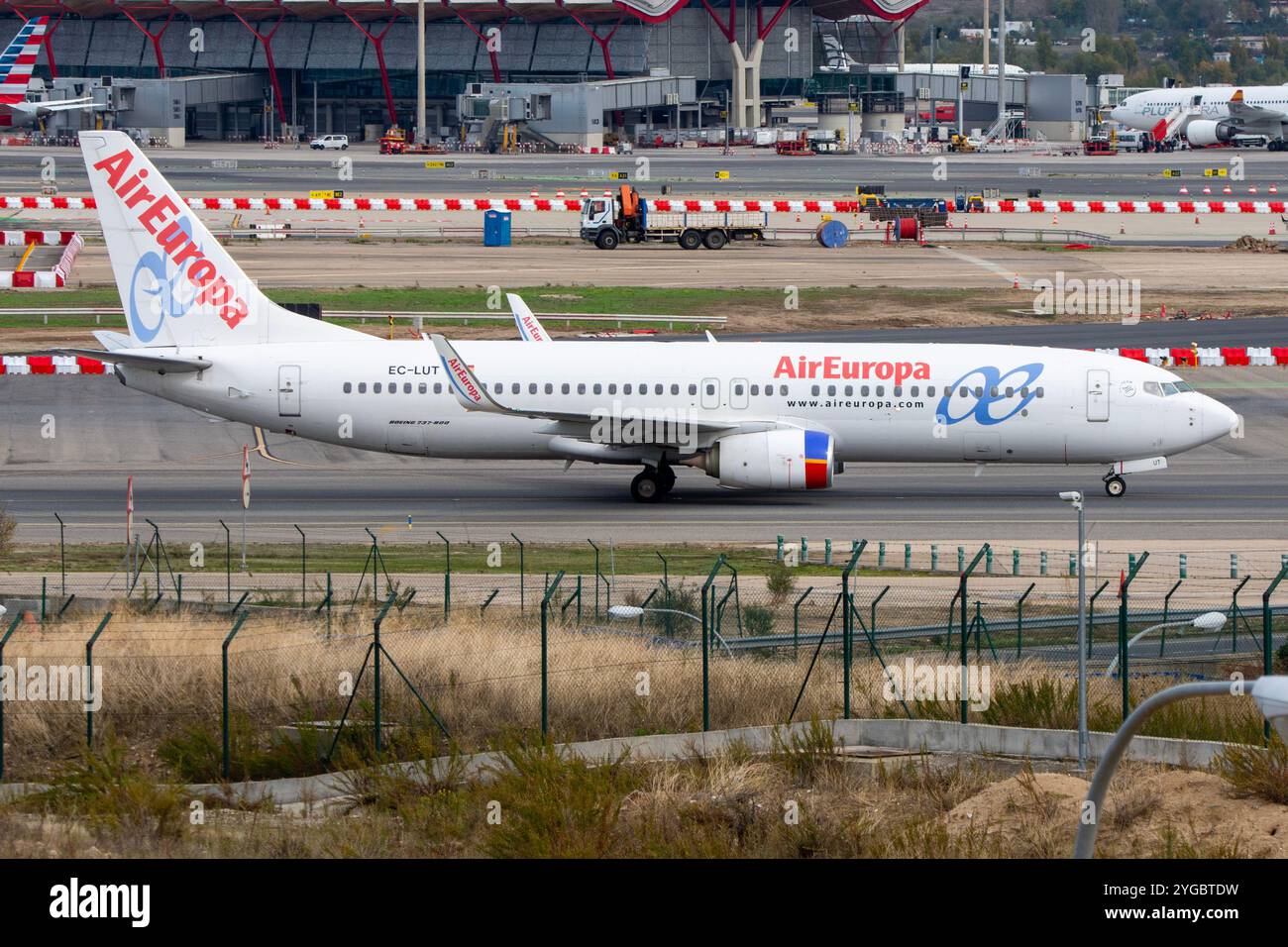 Madrid Barajas Airport. Boeing 737 airliner of the Air Europa airline ...