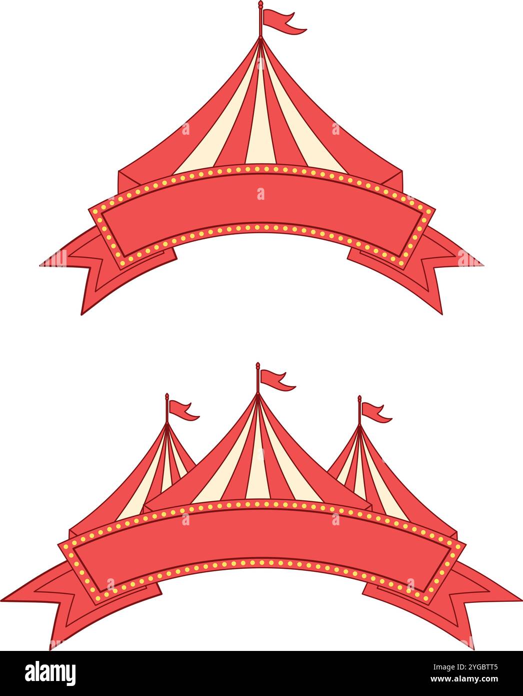 Circus vintage labels sign boards carnival elements Stock Vector Image ...