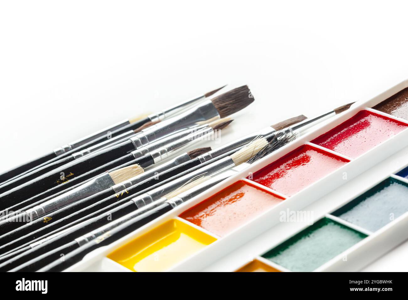 Glass water aquarelle paints paintbrushes hi-res stock photography and ...