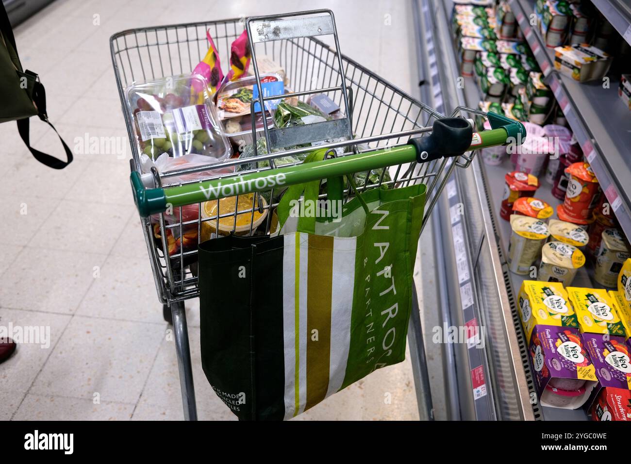 waitrose supermarket chain store showing trolley with bought food Stock ...