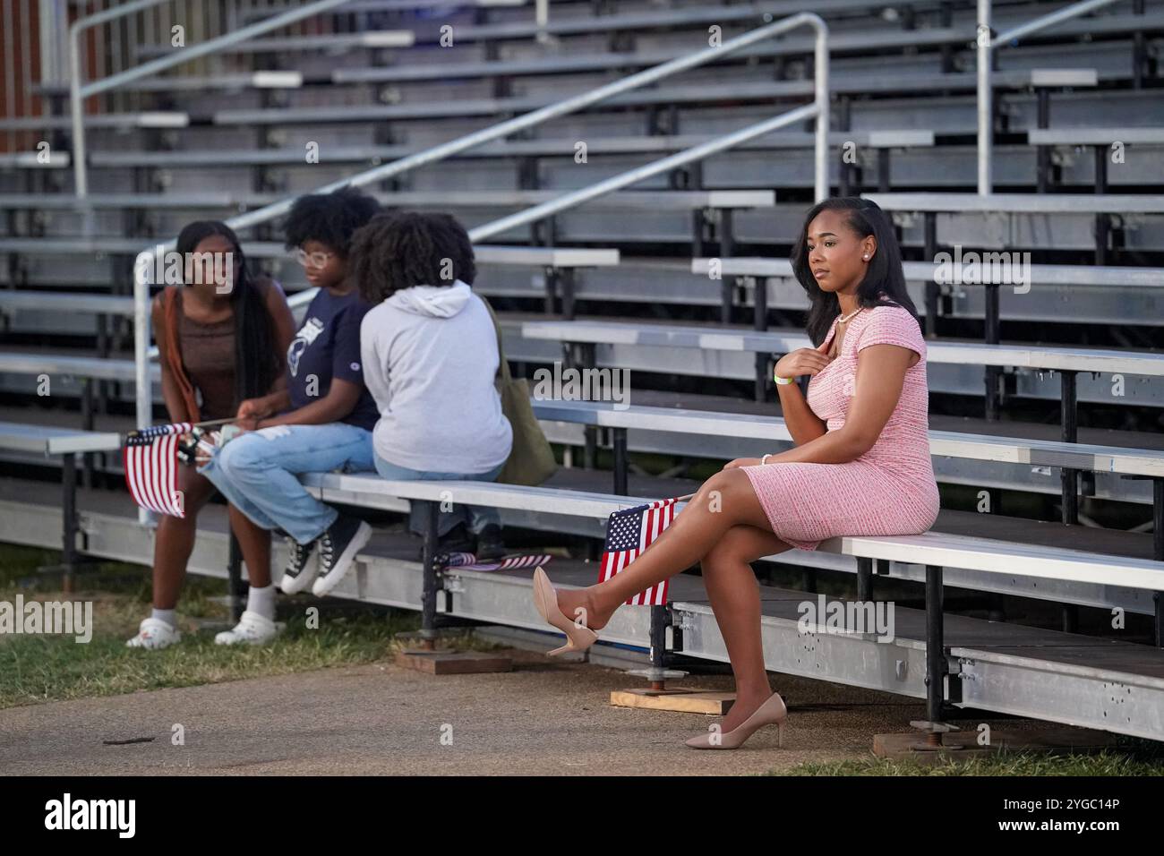 Atmosphere after a concession speech is given by US Vice President and ...