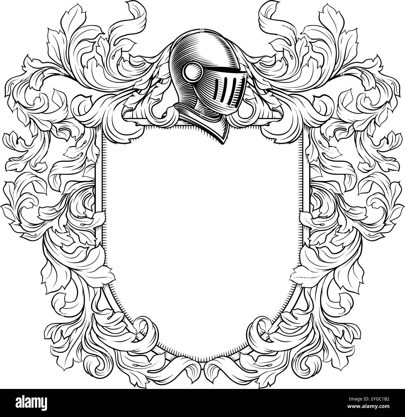 Coat of Arms Crest Knight Medieval Shield Heraldic Stock Vector Image ...