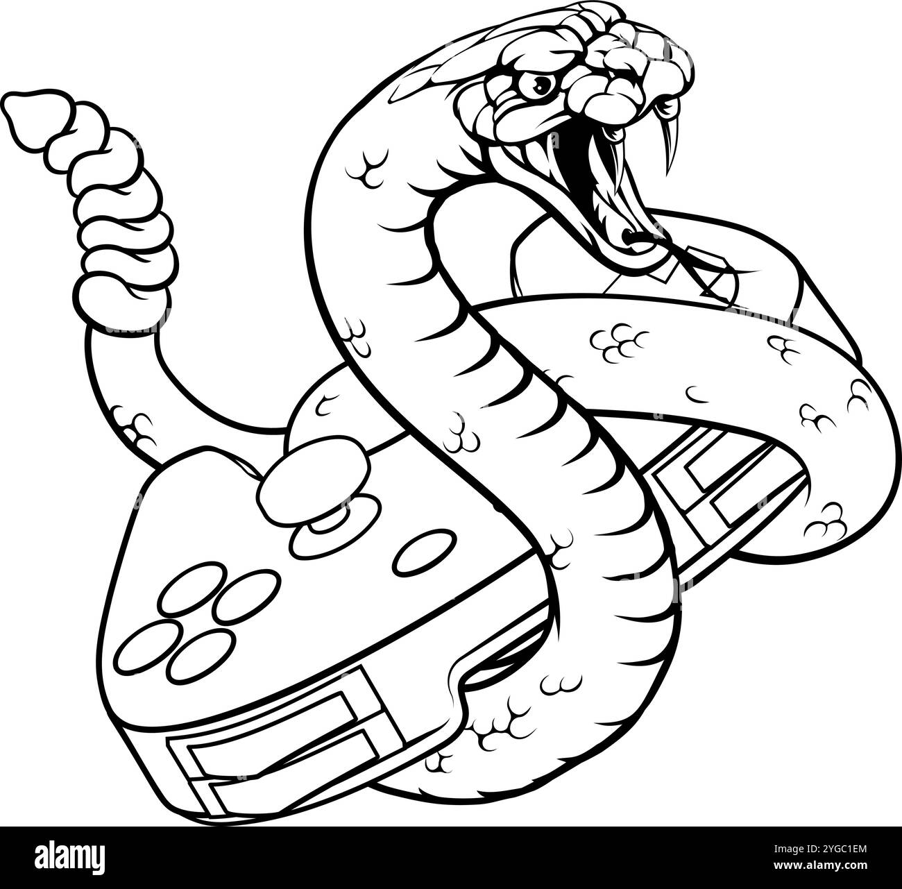 Rattlesnake Gamer Video Game Animal Team Mascot Stock Vector Image ...