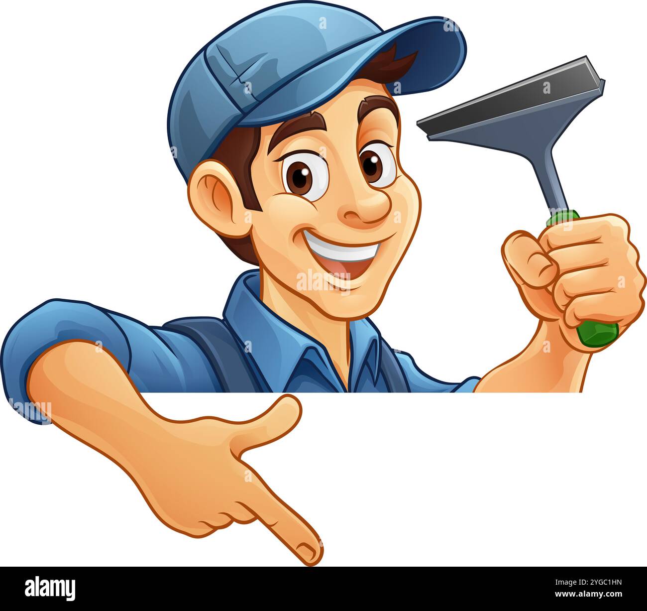 Window Cleaner Car Wash Cartoon Squeegee Man Stock Vector Image & Art ...