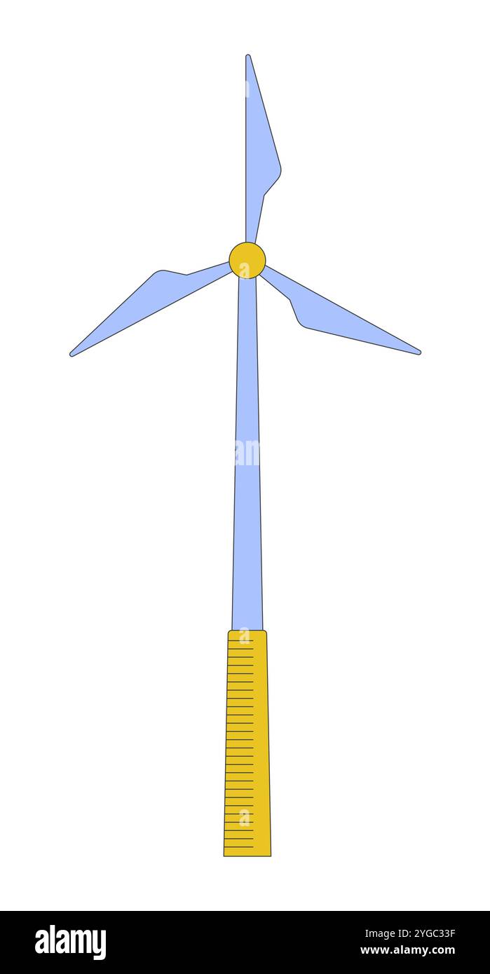 Sustainable wind turbine 2D cartoon object Stock Vector Image & Art - Alamy