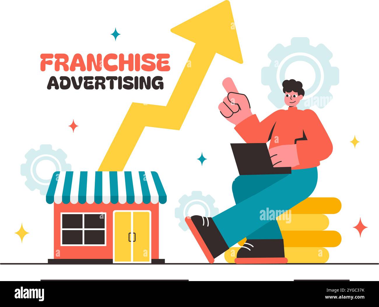 Franchise Advertising Vector Illustration featuring Business and ...