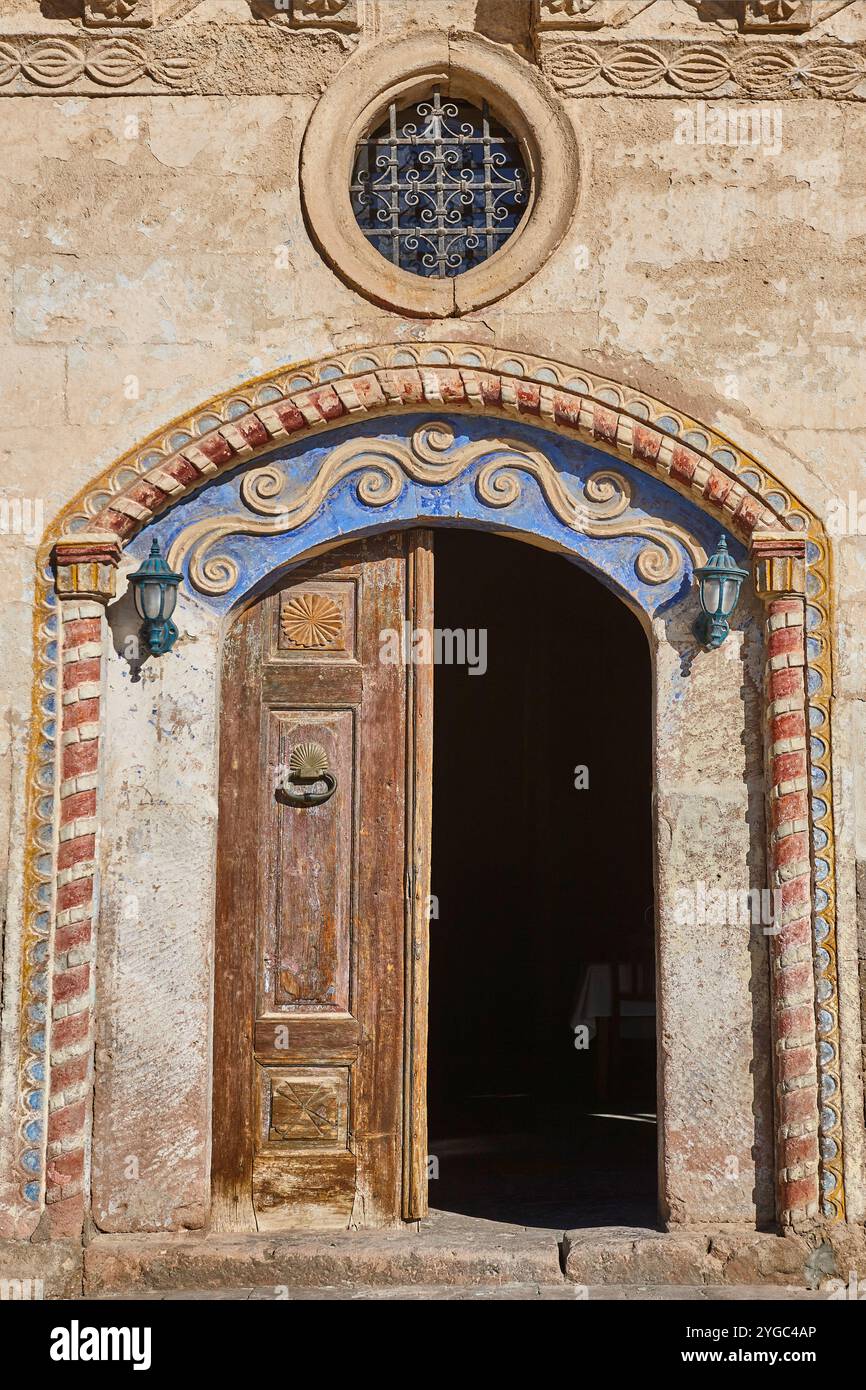 Antique greek colored doors in Mustafapasa village, Cappadocia. Turkey ...