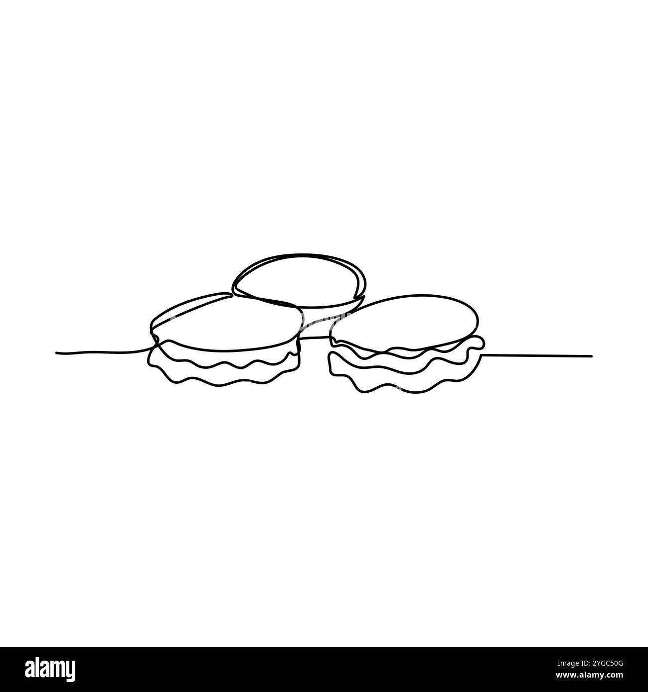 Continuous one line drawing National cookie day . Dessert concept ...