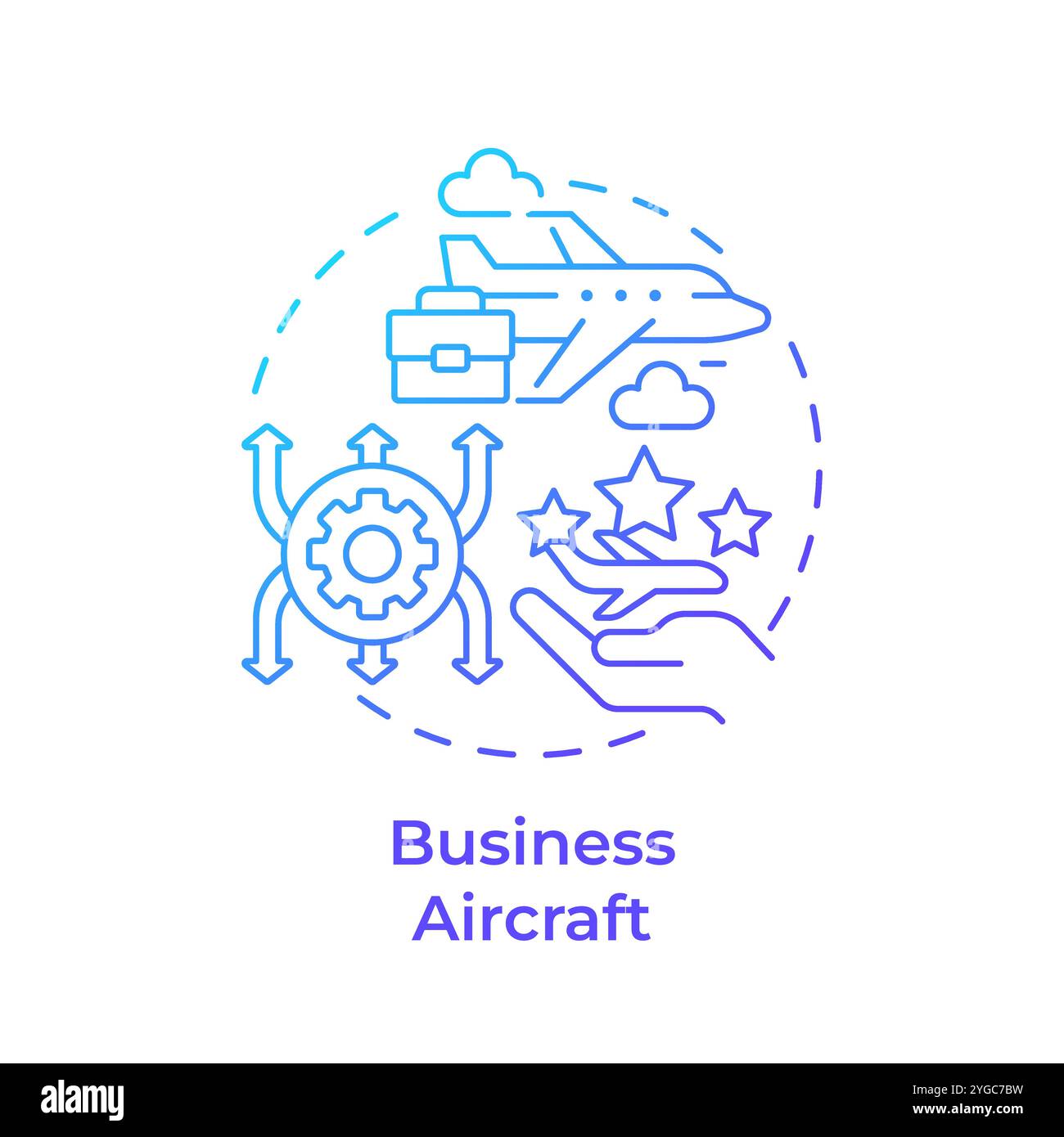 Business aircraft blue gradient concept icon Stock Vector Image & Art ...