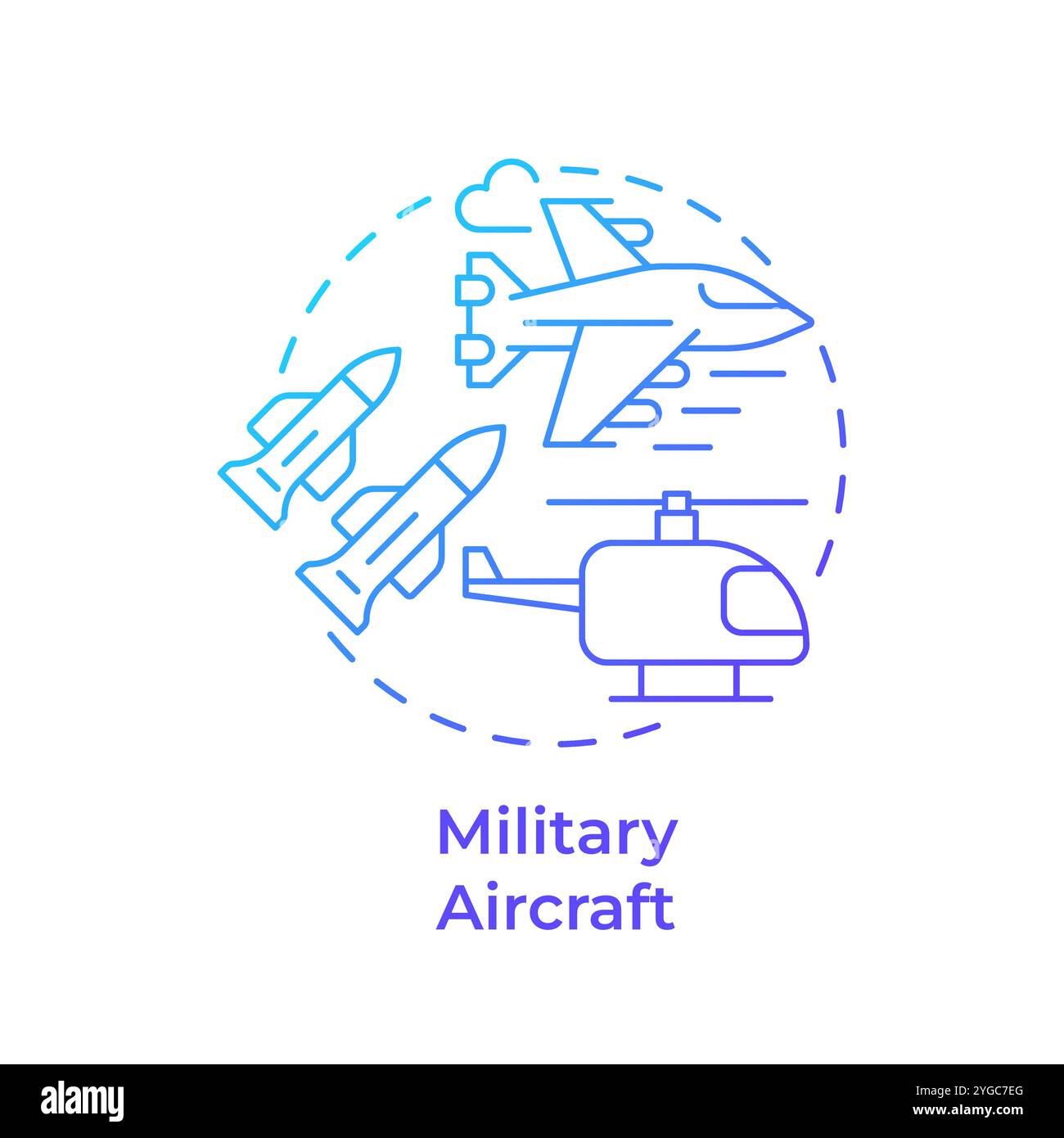 Military aircraft blue gradient concept icon Stock Vector Image & Art ...