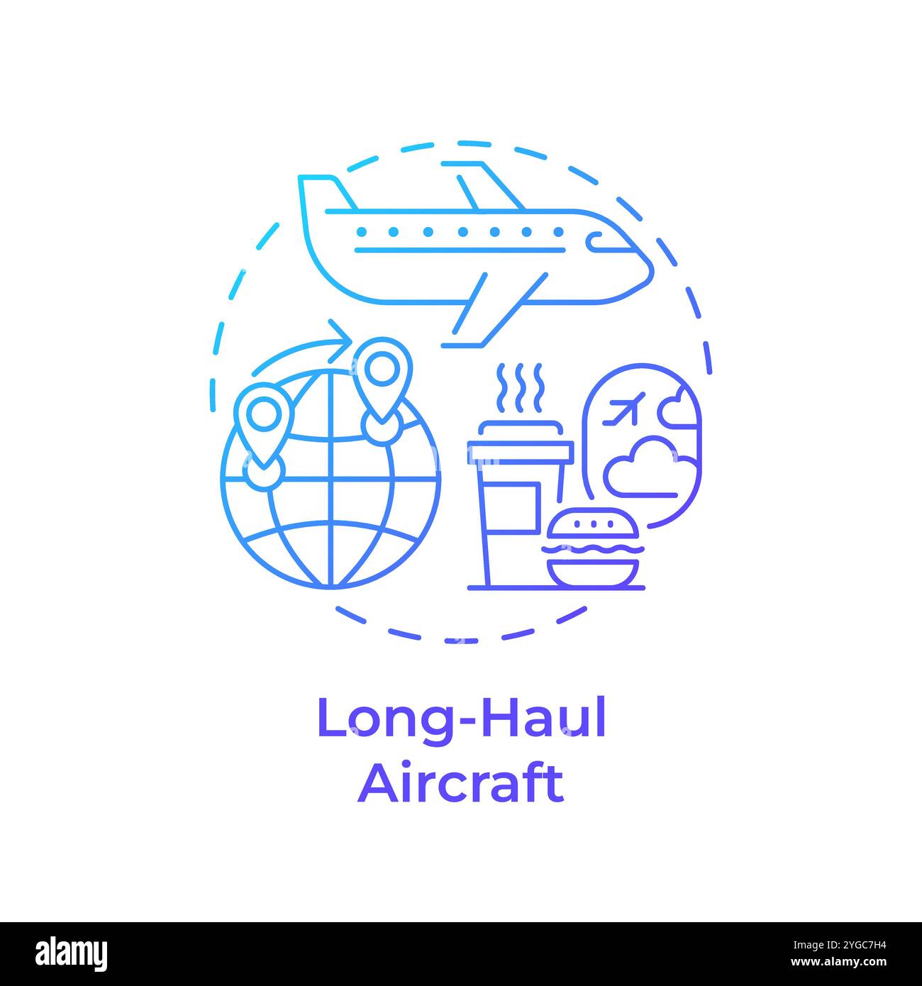 Long-haul aircraft blue gradient concept icon Stock Vector Image & Art ...