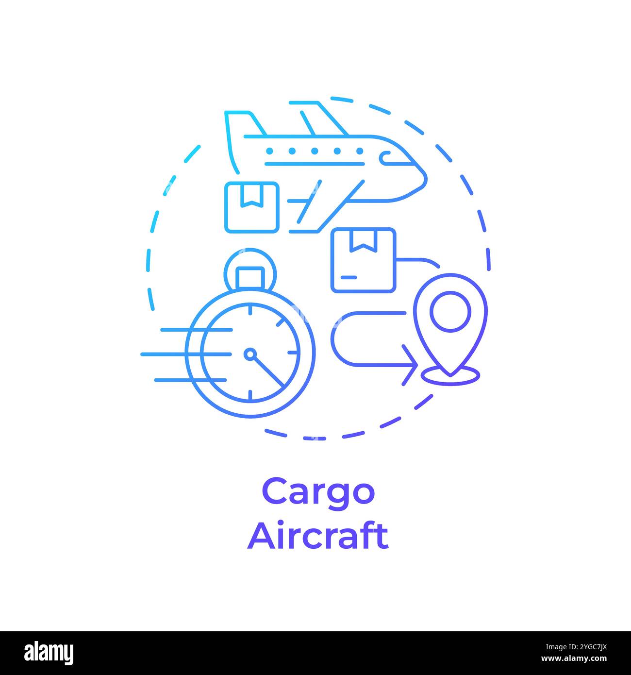 Cargo aircraft blue gradient concept icon Stock Vector Image & Art - Alamy