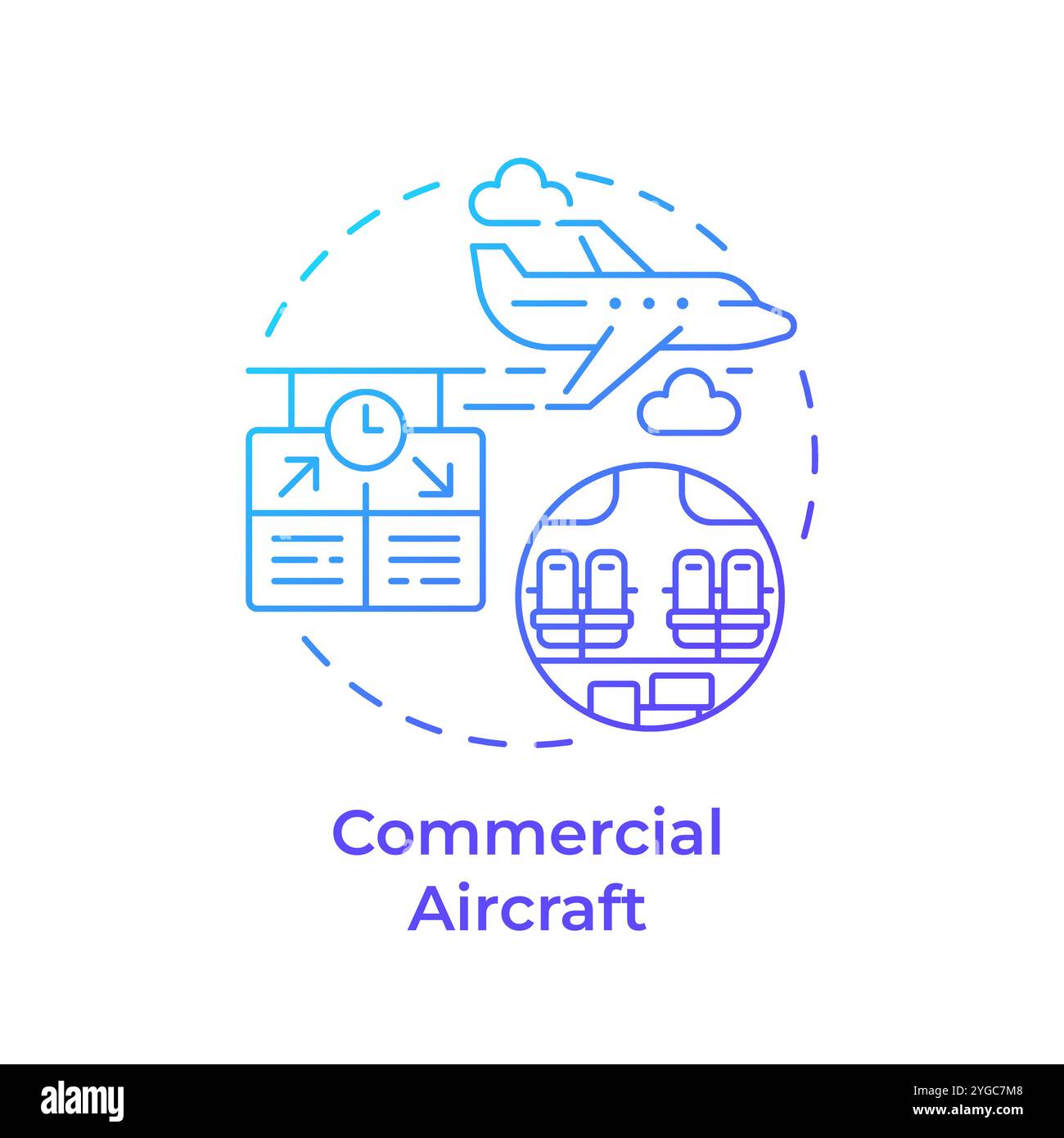 Commercial aircraft blue gradient concept icon Stock Vector Image & Art ...