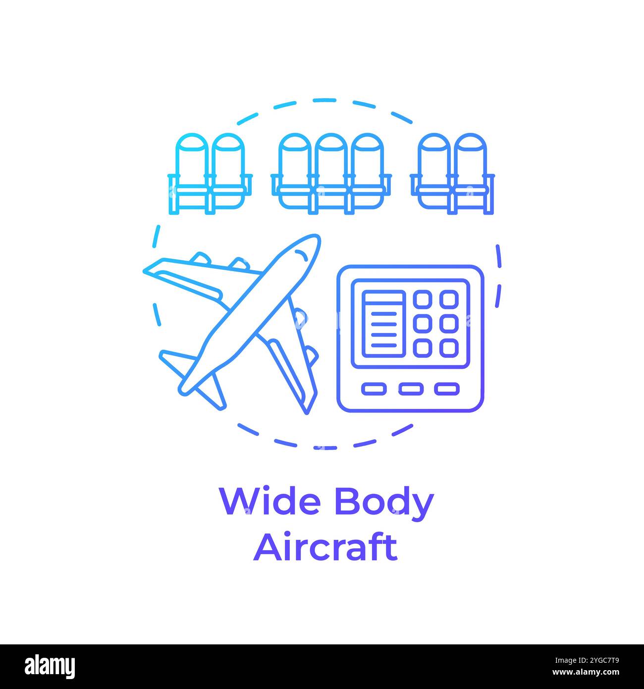 Wide body aircraft blue gradient concept icon Stock Vector Image & Art ...
