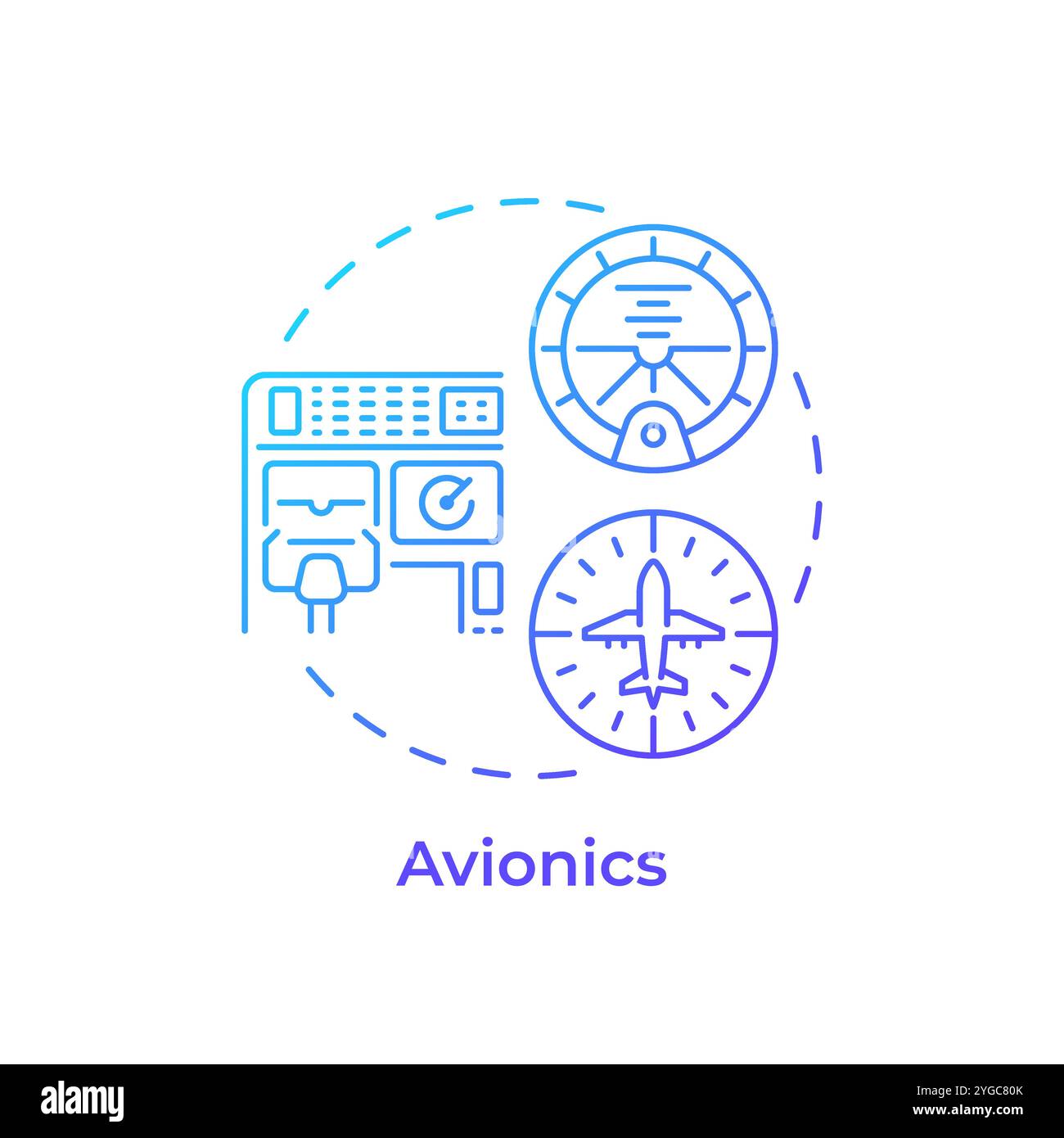 Avionics blue gradient concept icon Stock Vector Image & Art - Alamy
