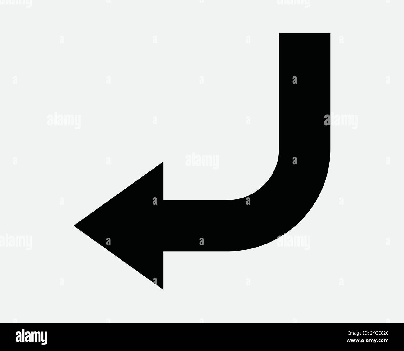 Down Left Arrow Turn Turning Curve Reverse Before Undo Previous Bottom ...