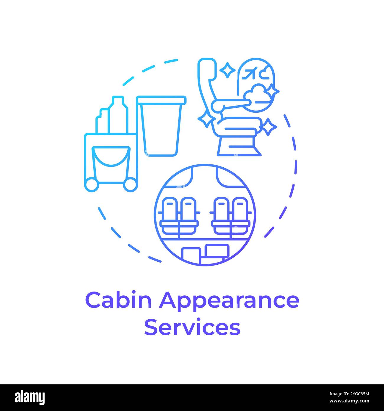 Cabin appearance services blue gradient concept icon Stock Vector Image & Art - Alamy