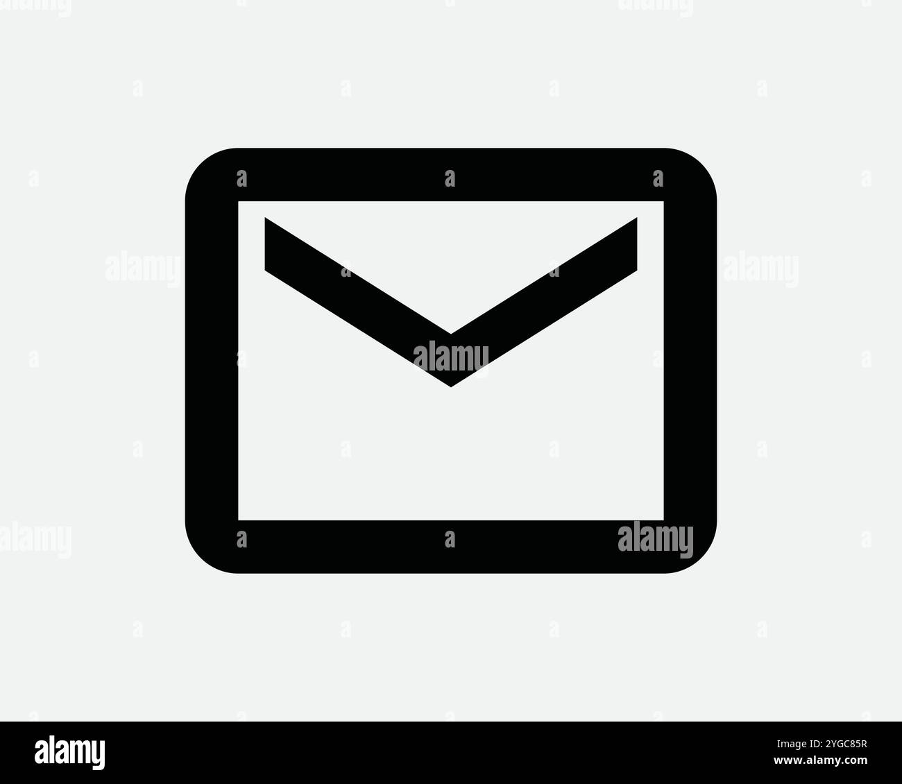 Black envelope outline letter hi-res stock photography and images - Alamy