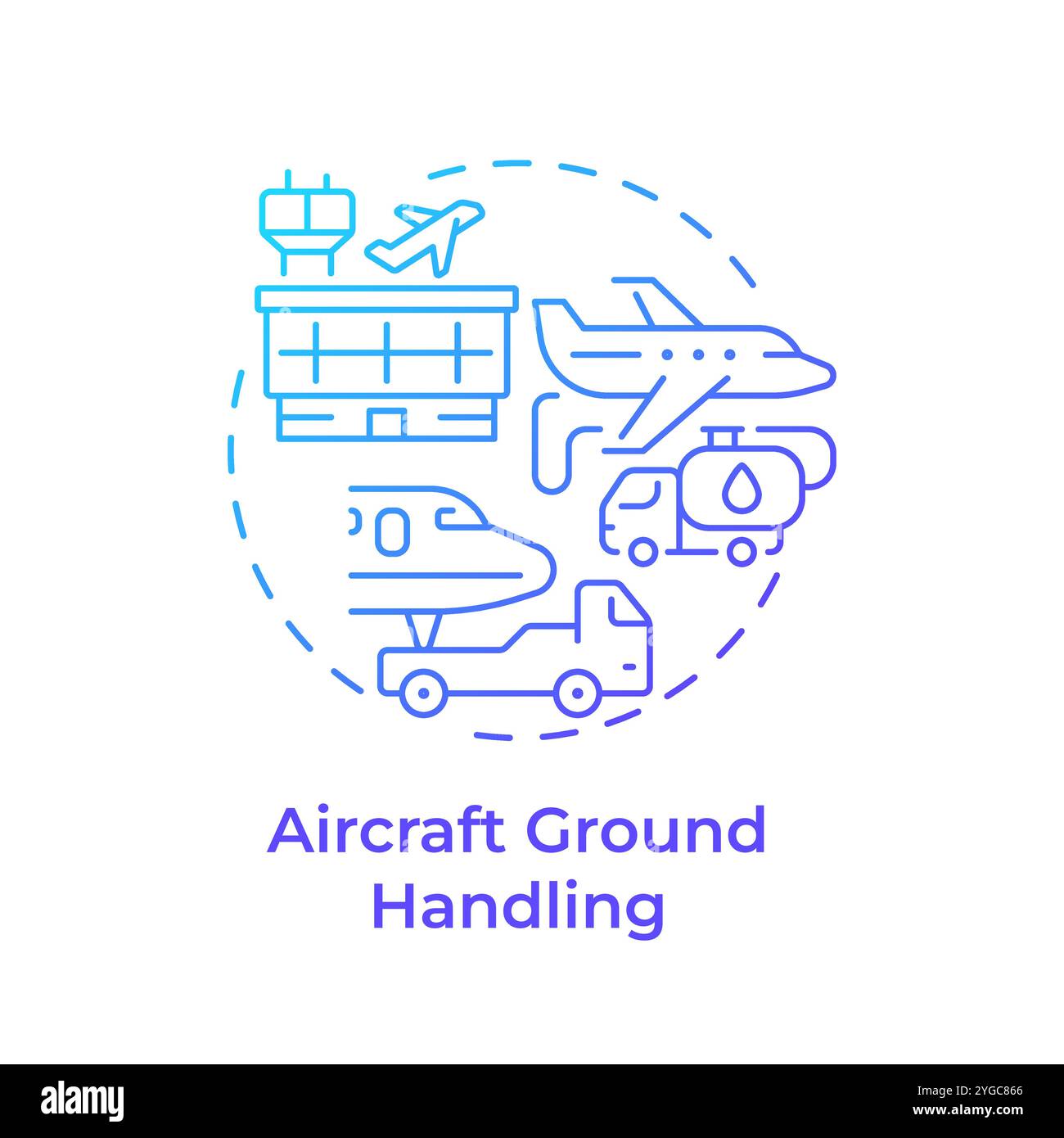 Aircraft ground handling blue gradient concept icon Stock Vector Image ...