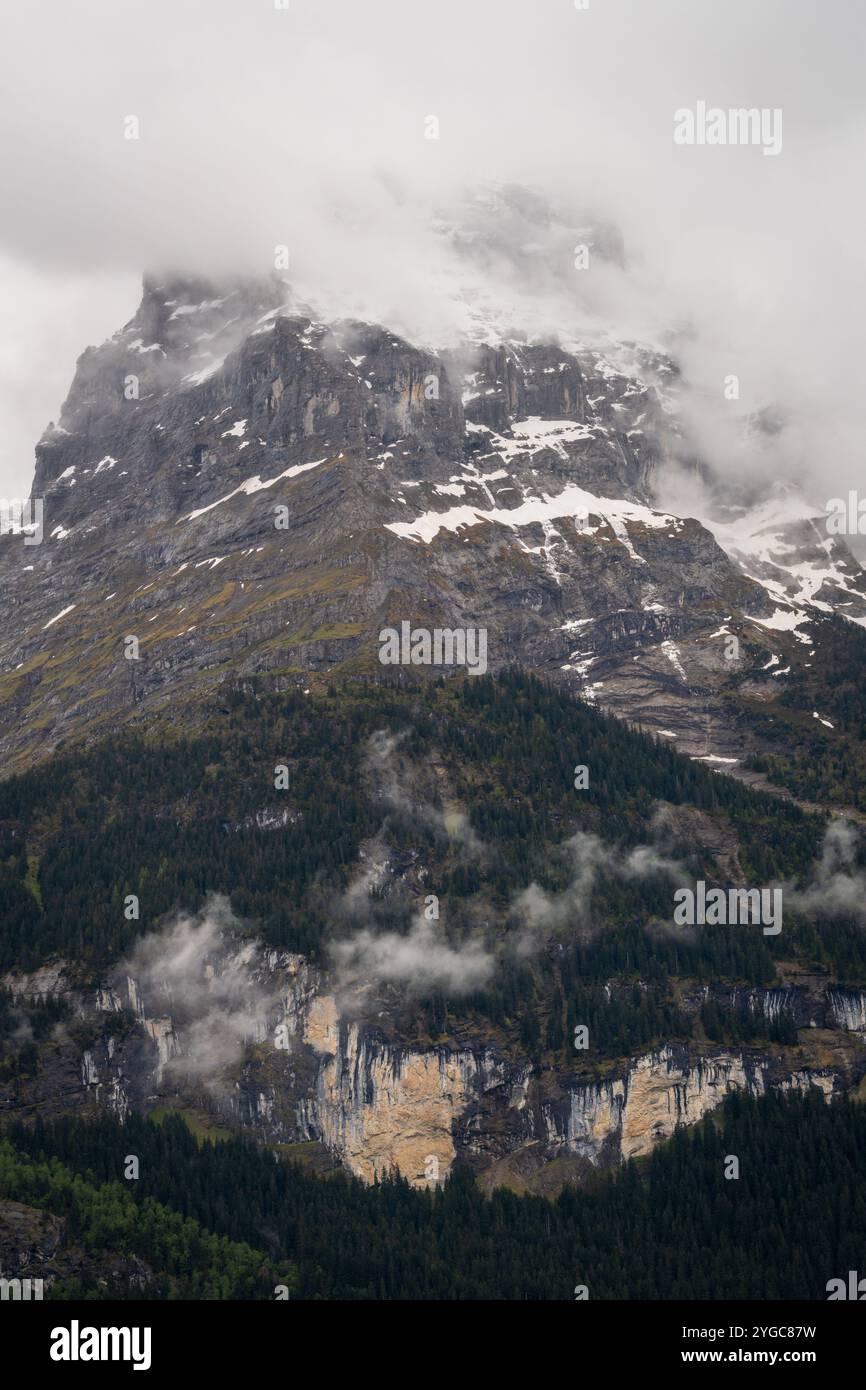 The Grindelwald village located in Switzerland’s Bernese Alps, Eiger ...