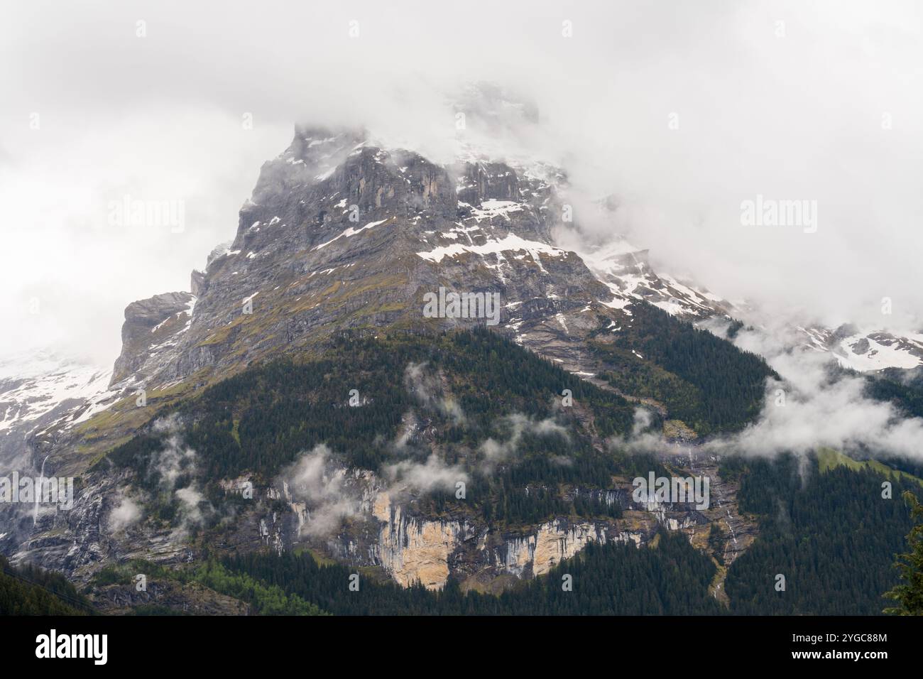 The Grindelwald village located in Switzerland’s Bernese Alps, Eiger ...