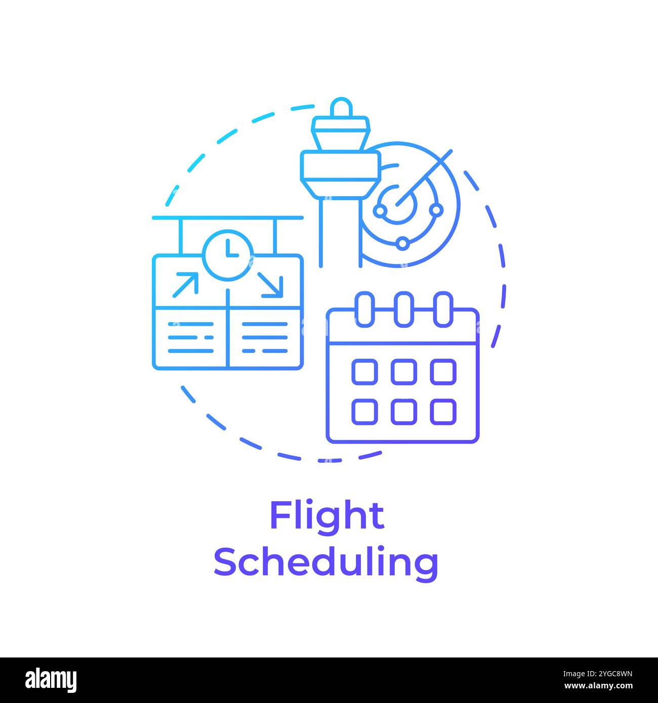 Flight scheduling blue gradient concept icon Stock Vector Image & Art ...