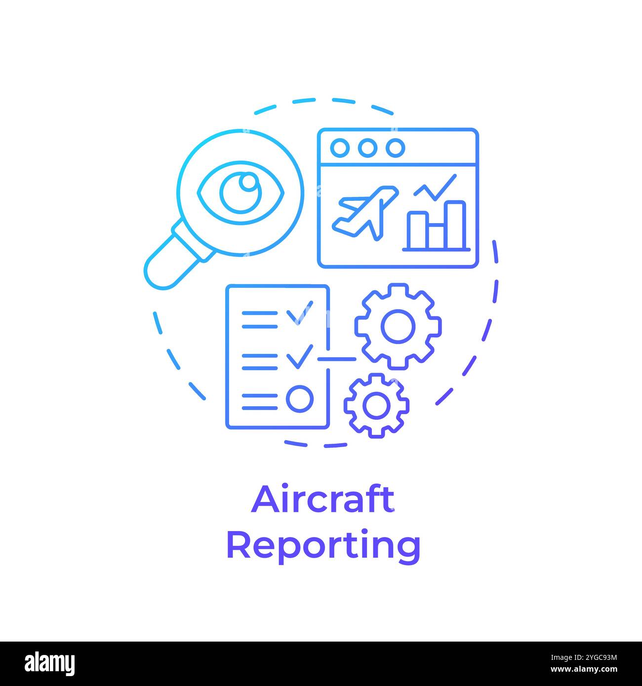 Aircraft reporting blue gradient concept icon Stock Vector Image & Art - Alamy