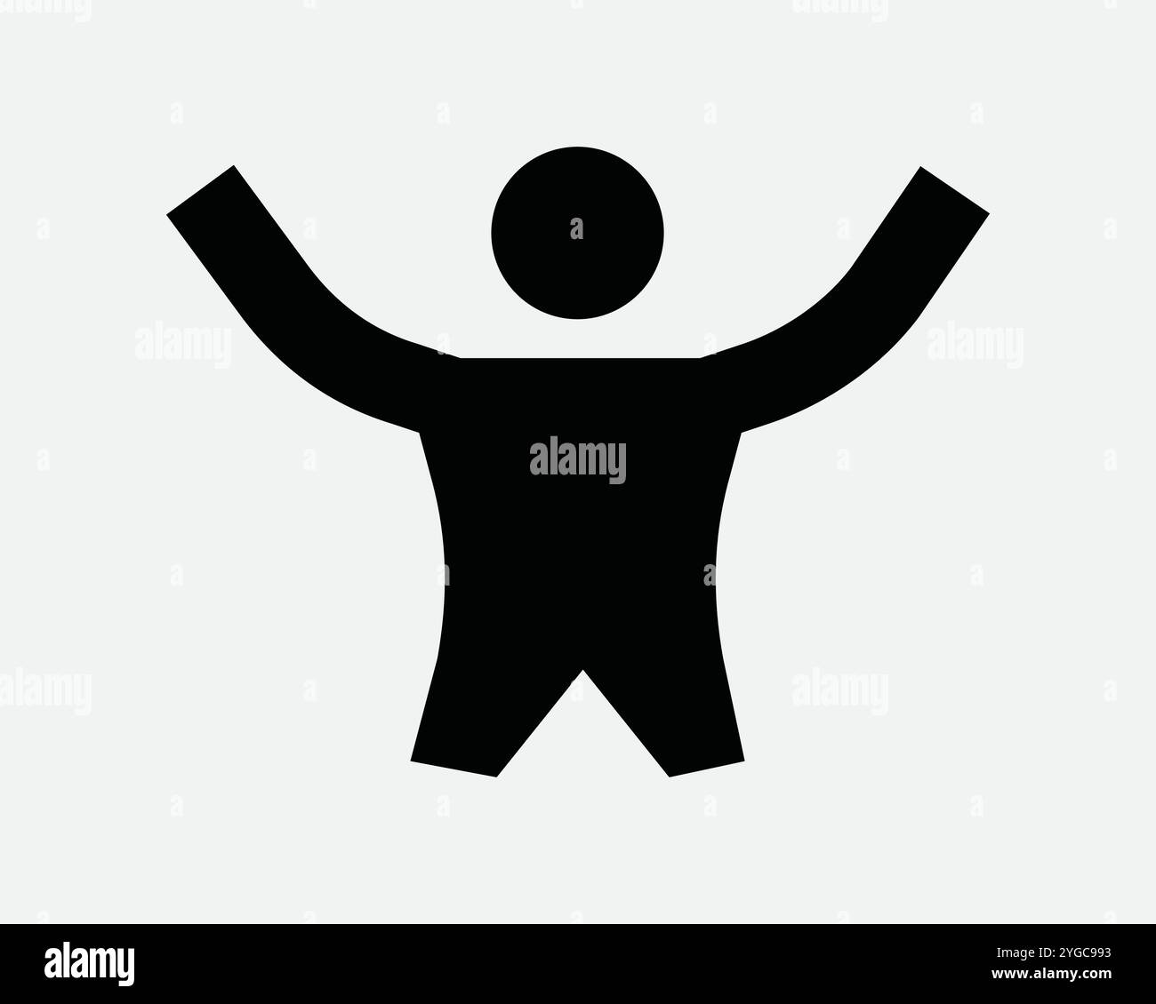 Happy Man Raise Hand Cheer Joy Celebrate Victory Success Stick Figure ...