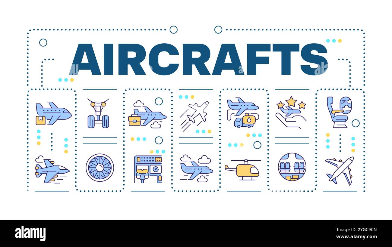 Aircrafts word concept isolated on white Stock Vector Image & Art - Alamy